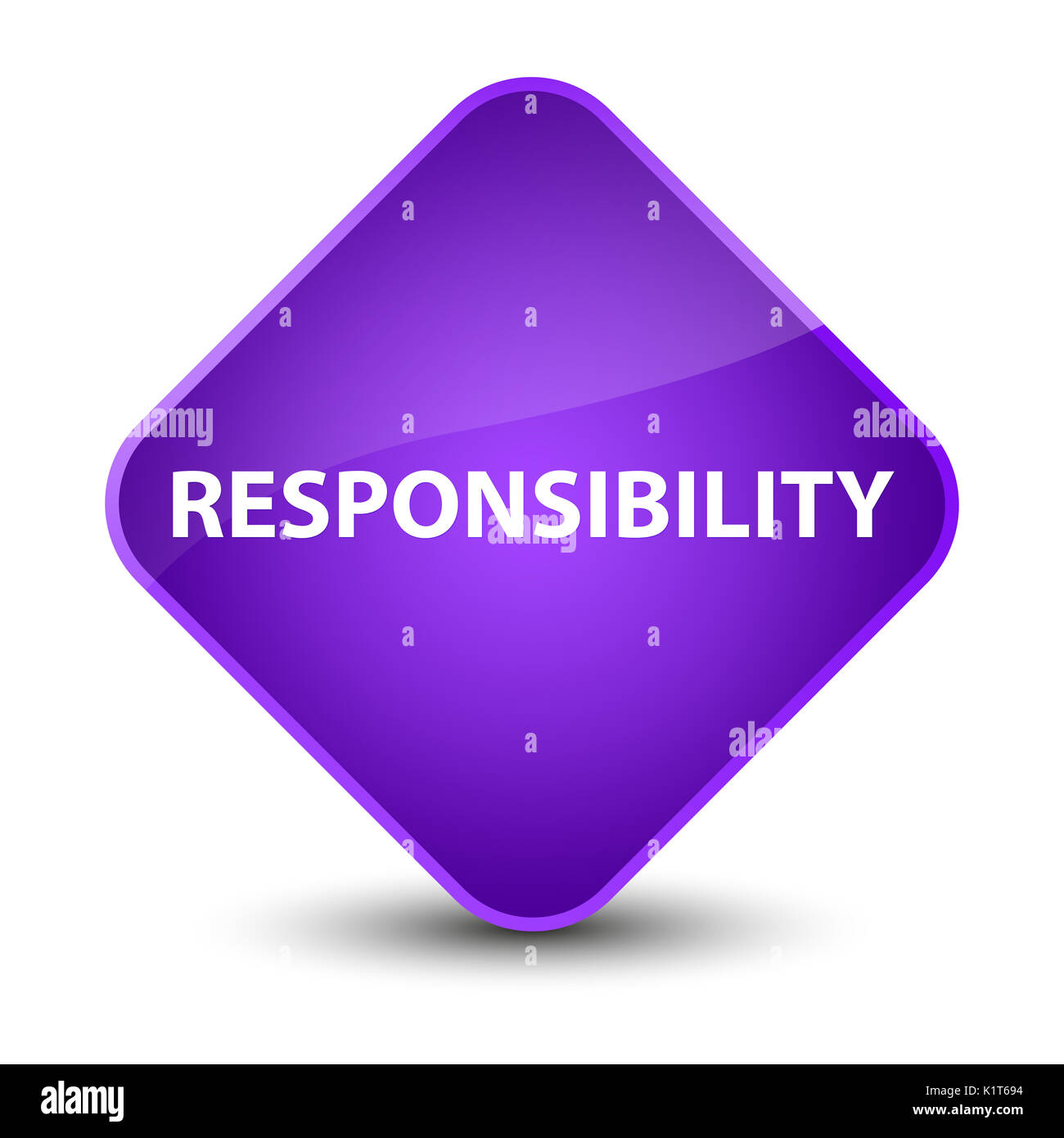 Responsibility isolated on elegant purple diamond button abstract ...