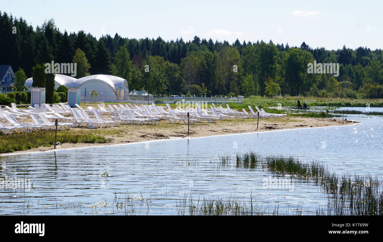 A summer Resort in Russia beside a lake Stock Photo - Alamy