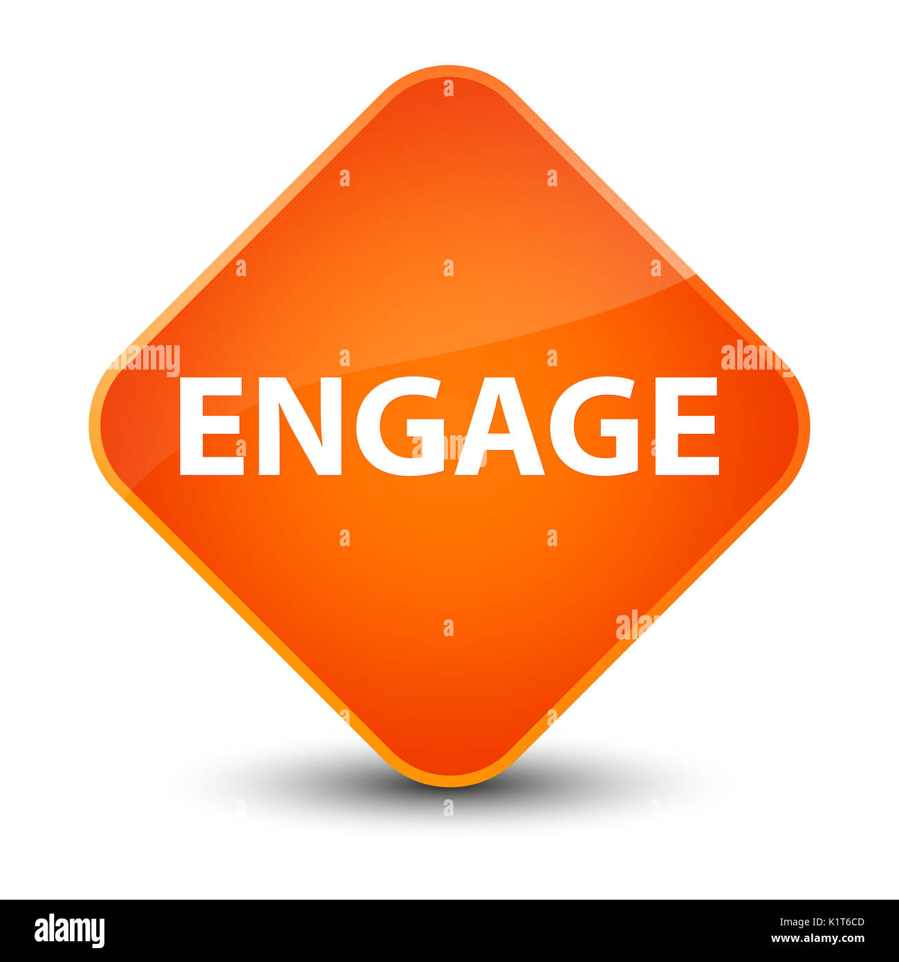 Engage isolated on elegant orange diamond button abstract illustration ...