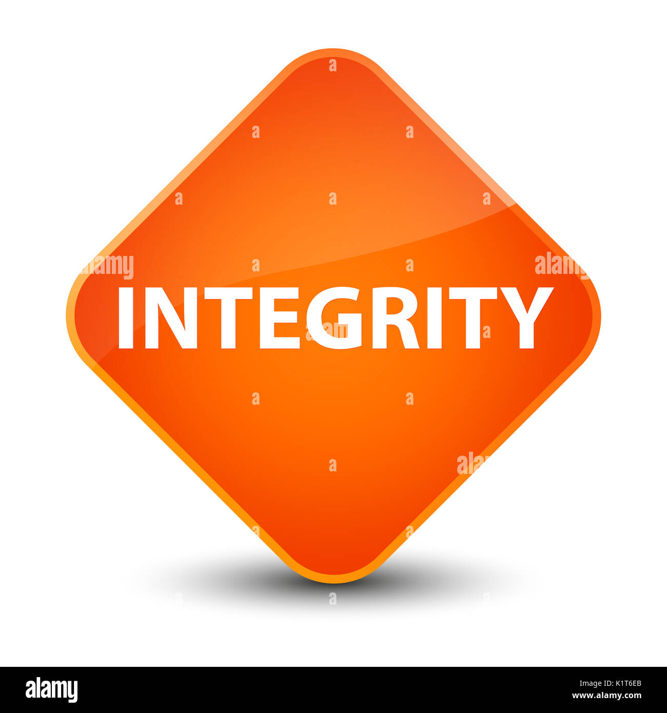 Integrity isolated on elegant orange diamond button abstract ...