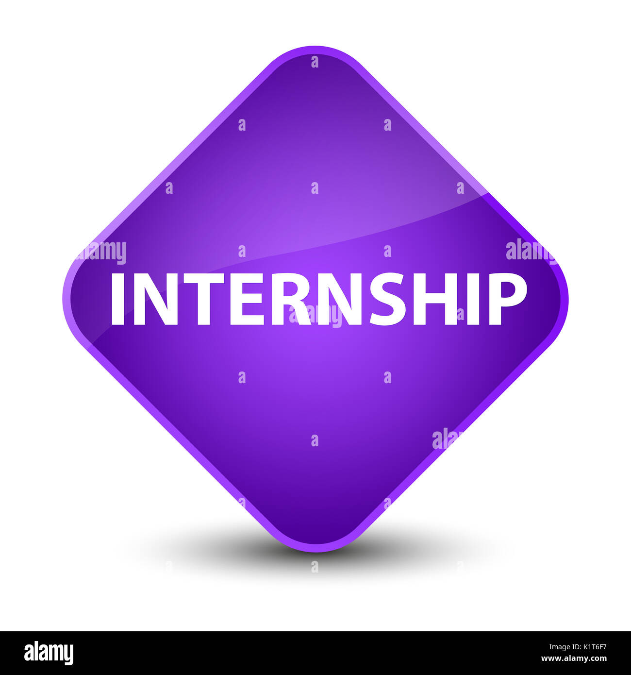 Internship isolated on elegant purple diamond button abstract ...