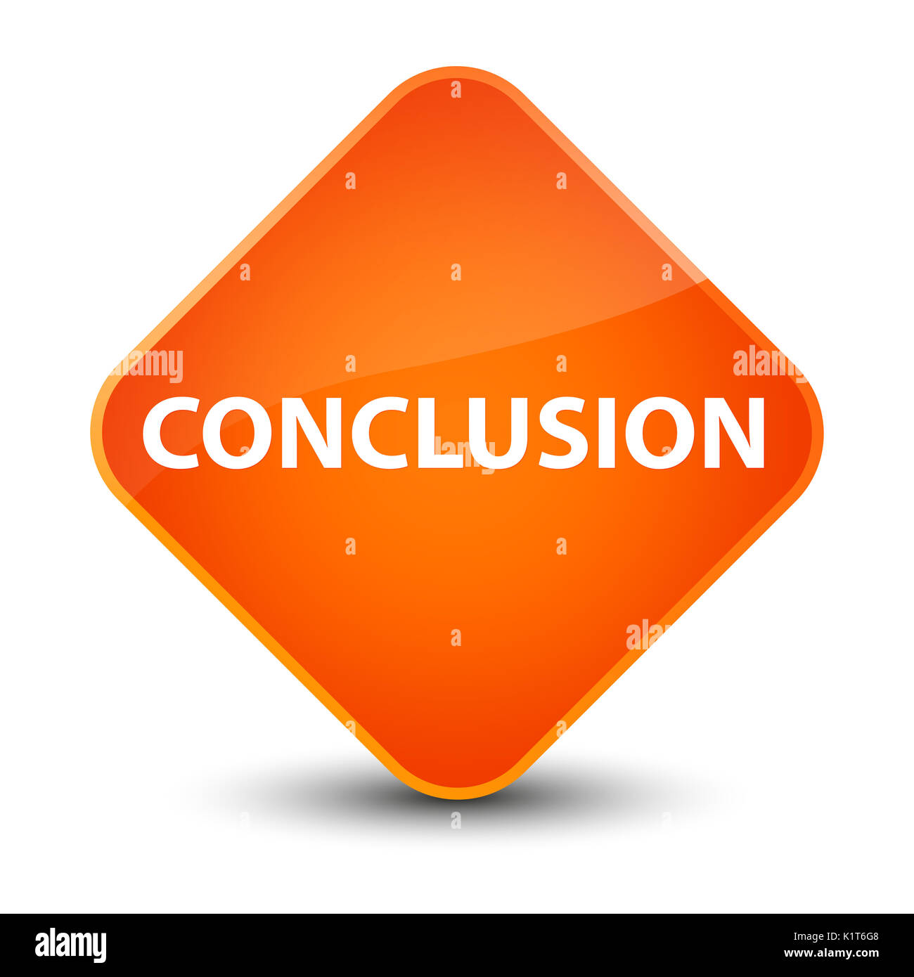 Conclusion isolated on elegant orange diamond button abstract ...