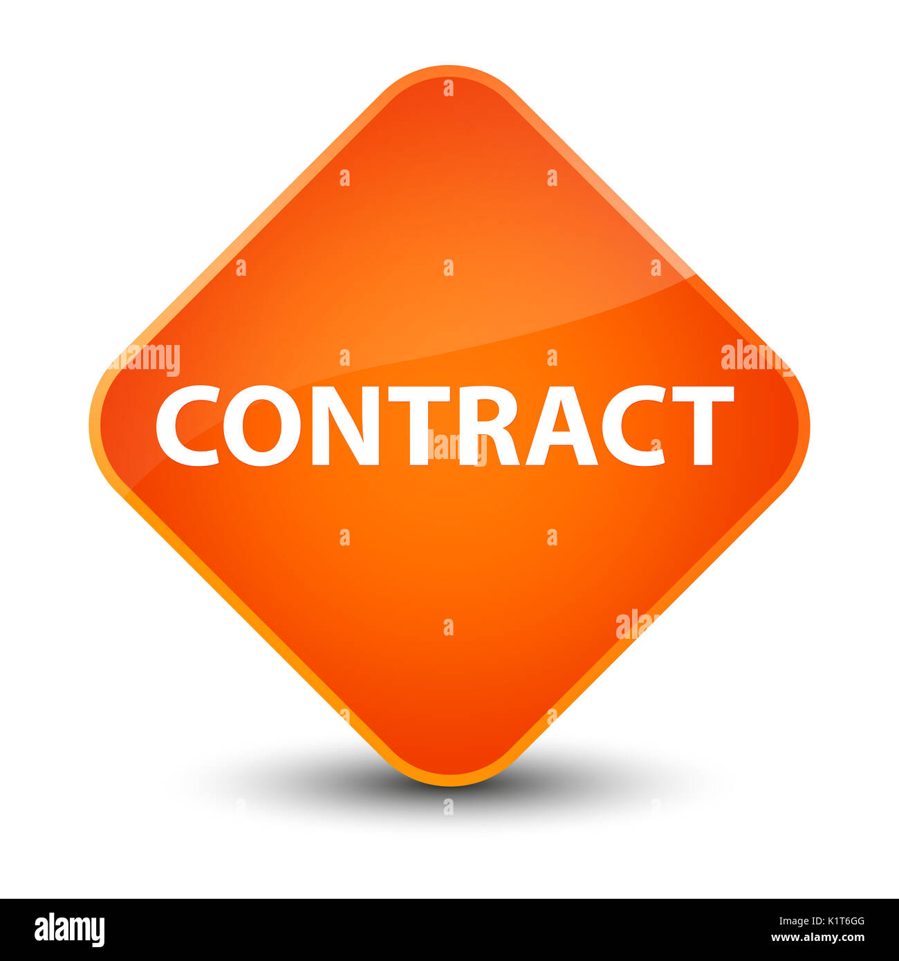 Contract isolated on elegant orange diamond button abstract ...