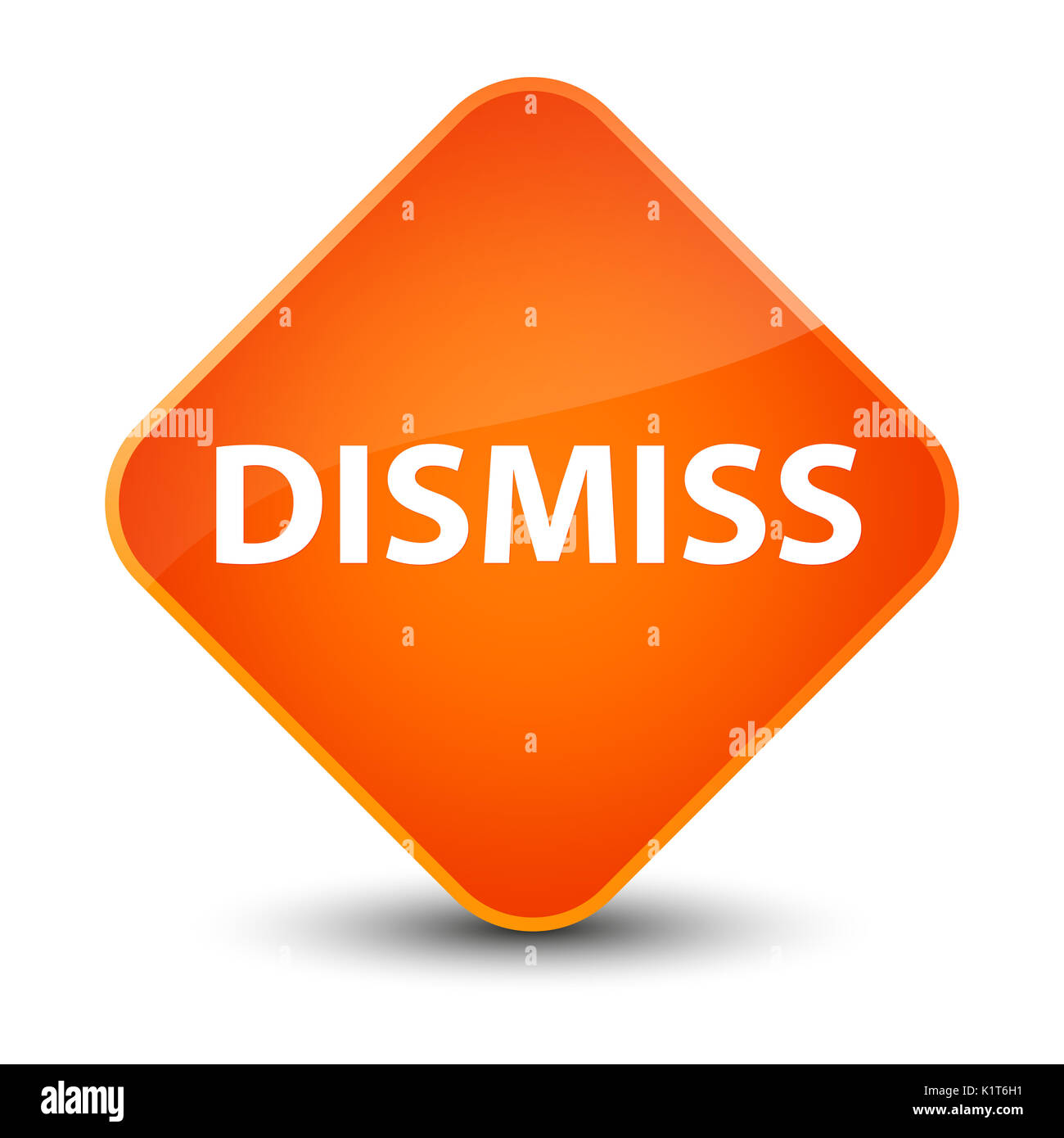 Dismiss isolated on elegant orange diamond button abstract illustration ...