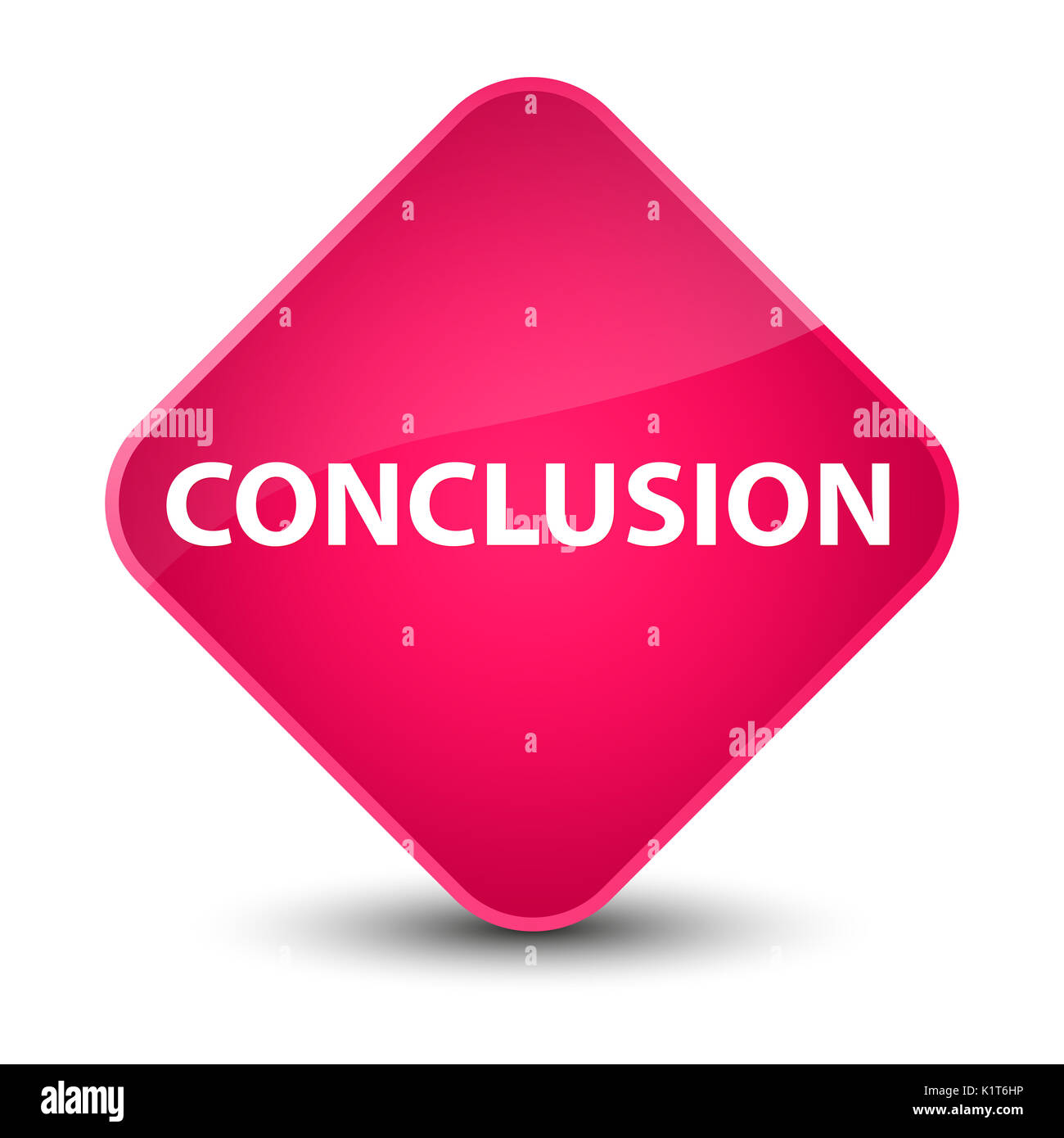 Conclusion isolated on elegant pink diamond button abstract ...