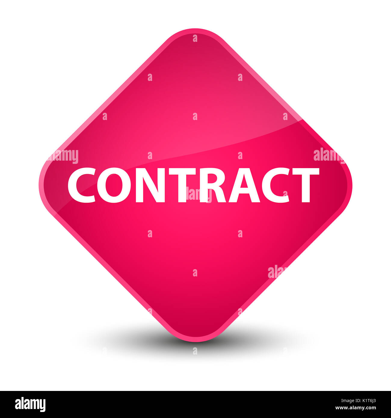 Contract isolated on elegant pink diamond button abstract illustration ...