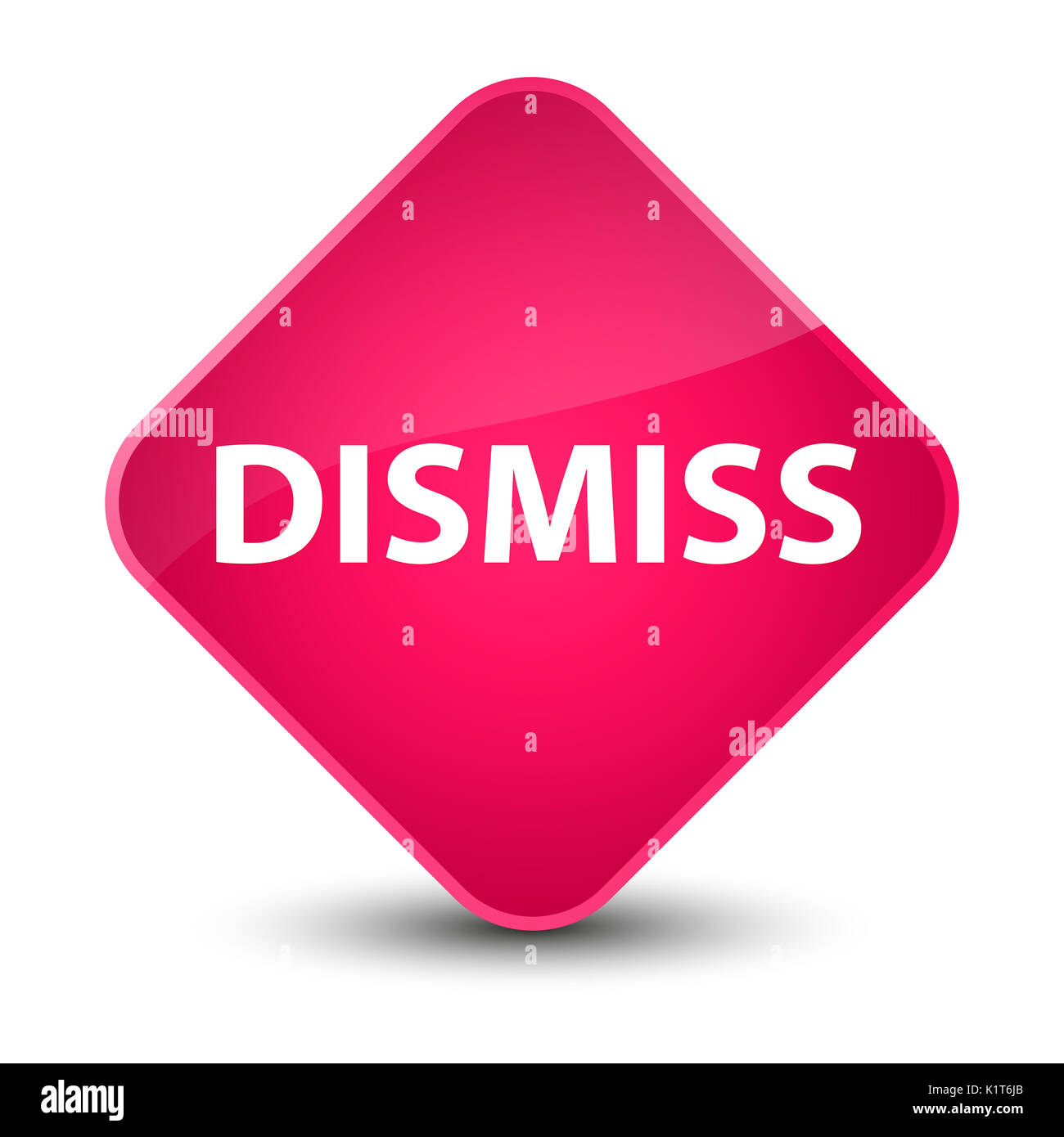 Dismiss isolated on elegant pink diamond button abstract illustration ...