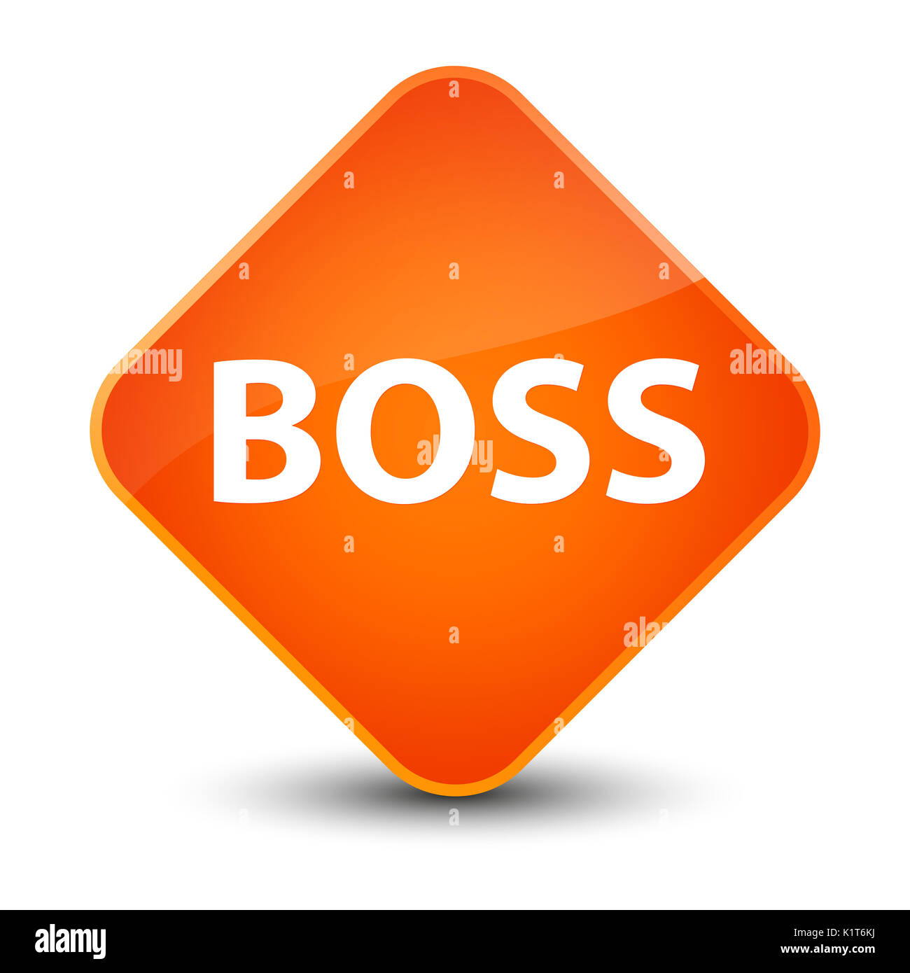 Boss isolated on elegant orange diamond button abstract illustration ...