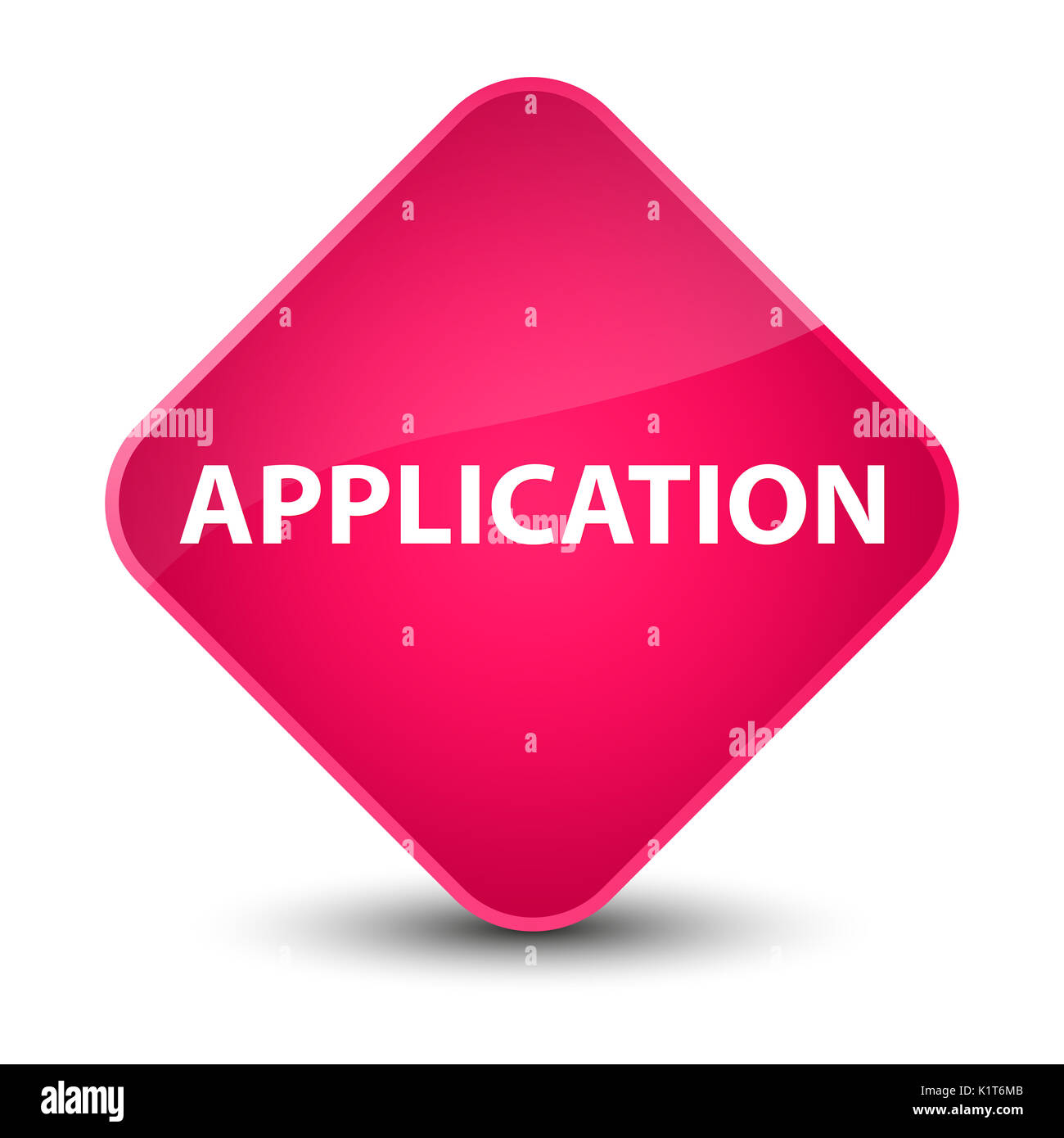 Application isolated on elegant pink diamond button abstract ...