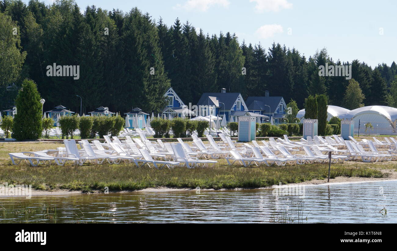 A summer Resort in Russia beside a lake Stock Photo - Alamy