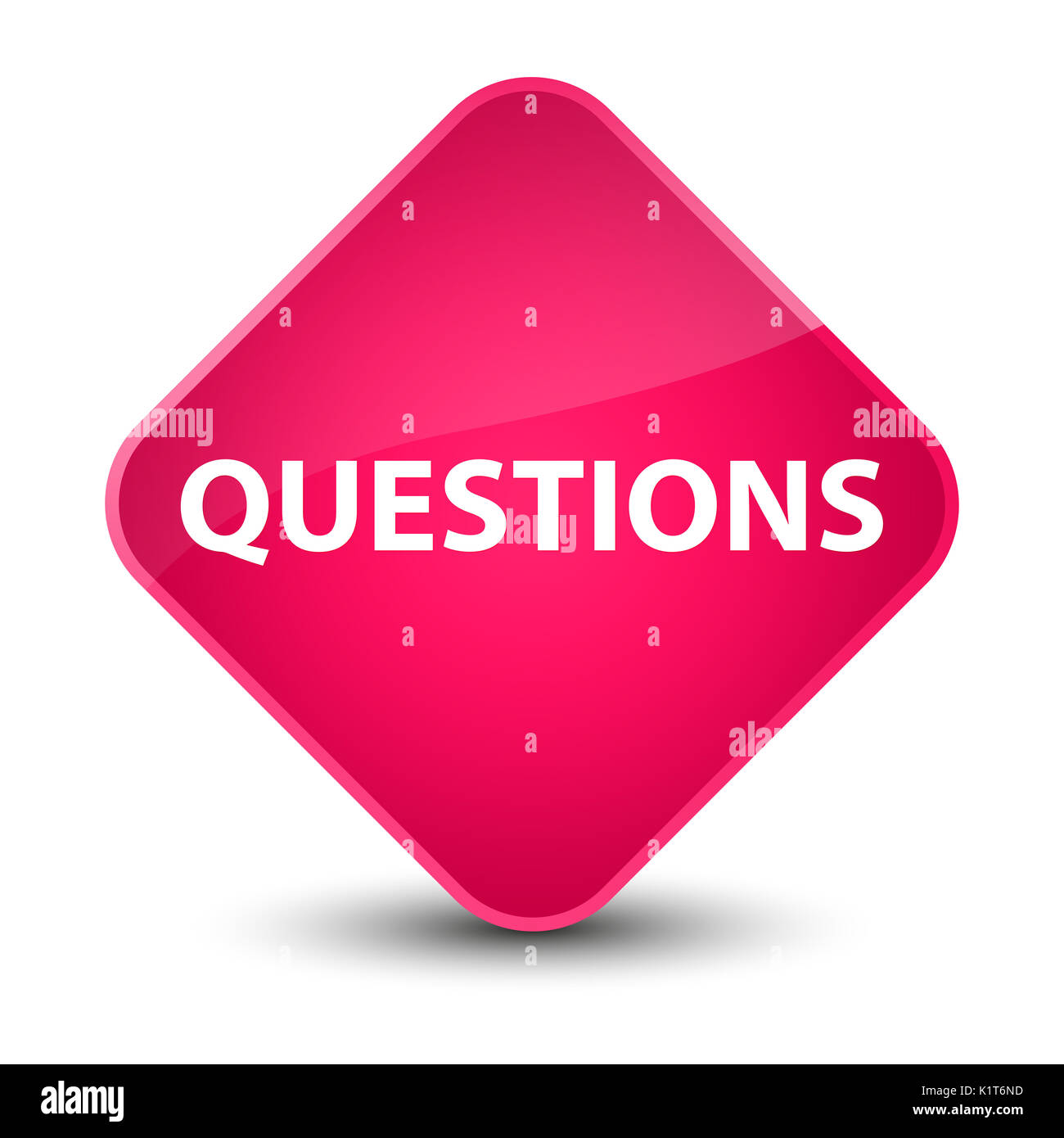 Questions isolated on elegant pink diamond button abstract illustration ...