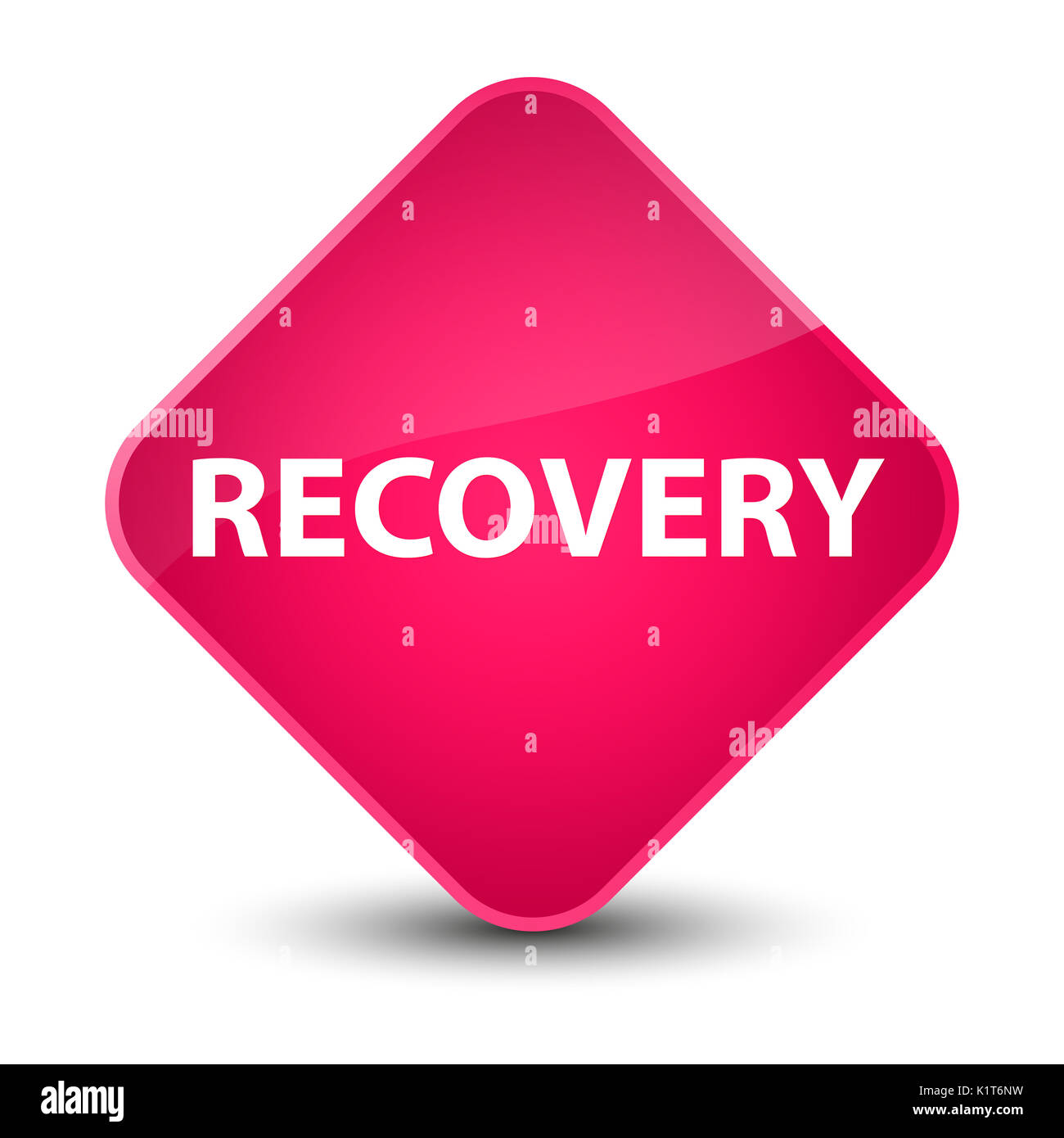 Recovery isolated on elegant pink diamond button abstract illustration ...