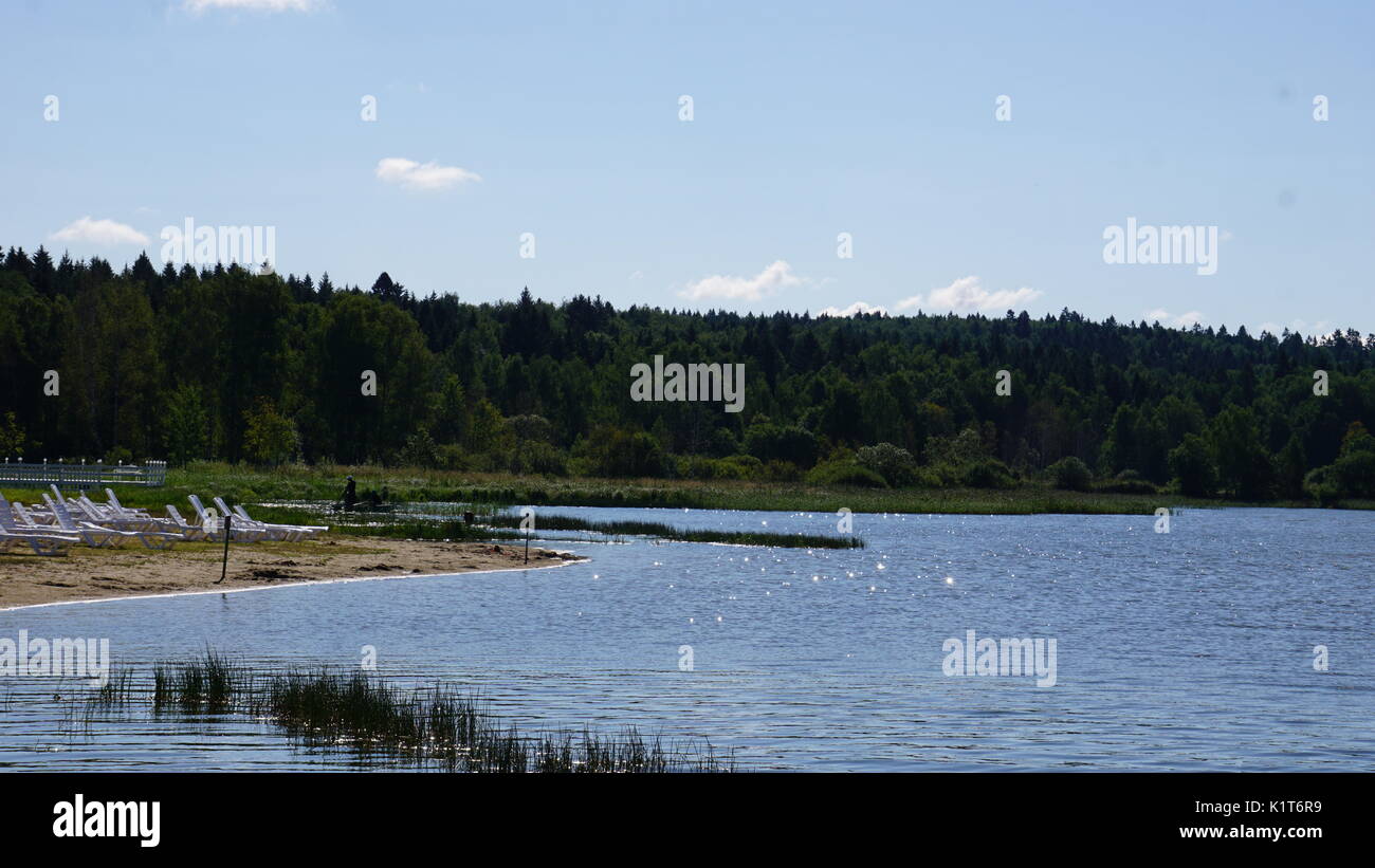 A summer Resort in Russia beside a lake Stock Photo - Alamy