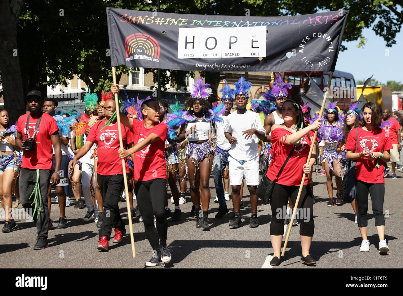Dancers perform during the Family Day parade at the Notting Hill ...