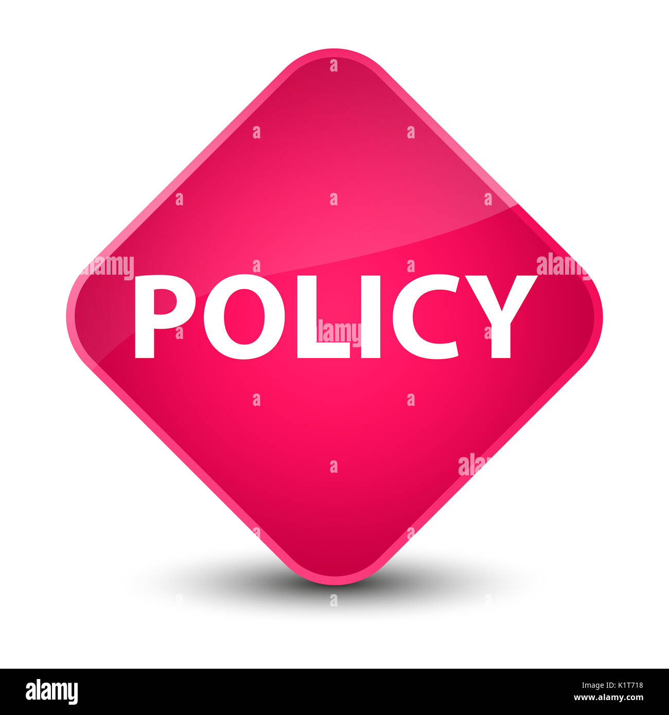 Policy isolated on elegant pink diamond button abstract illustration ...