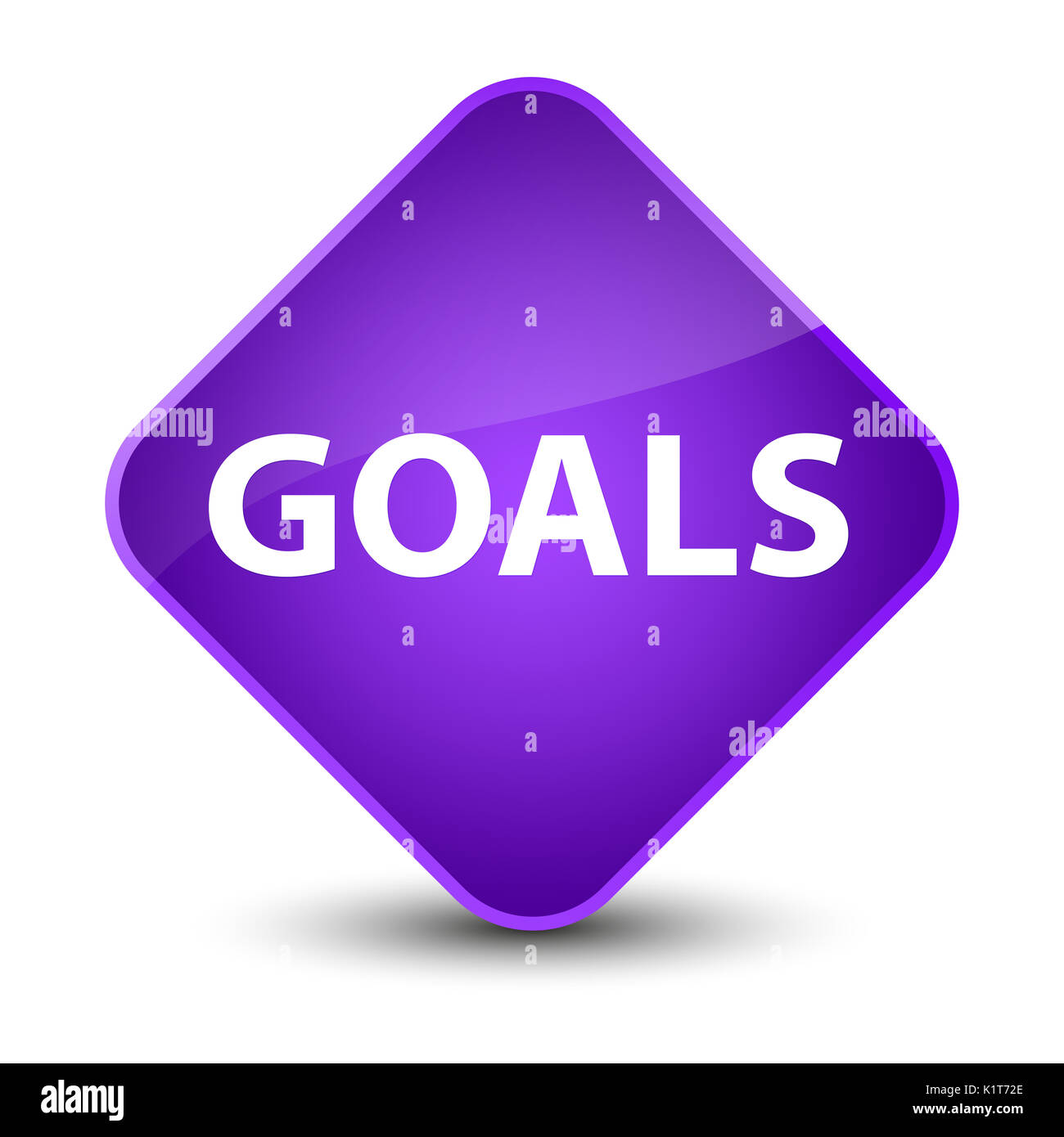 Goals isolated on elegant purple diamond button abstract illustration ...