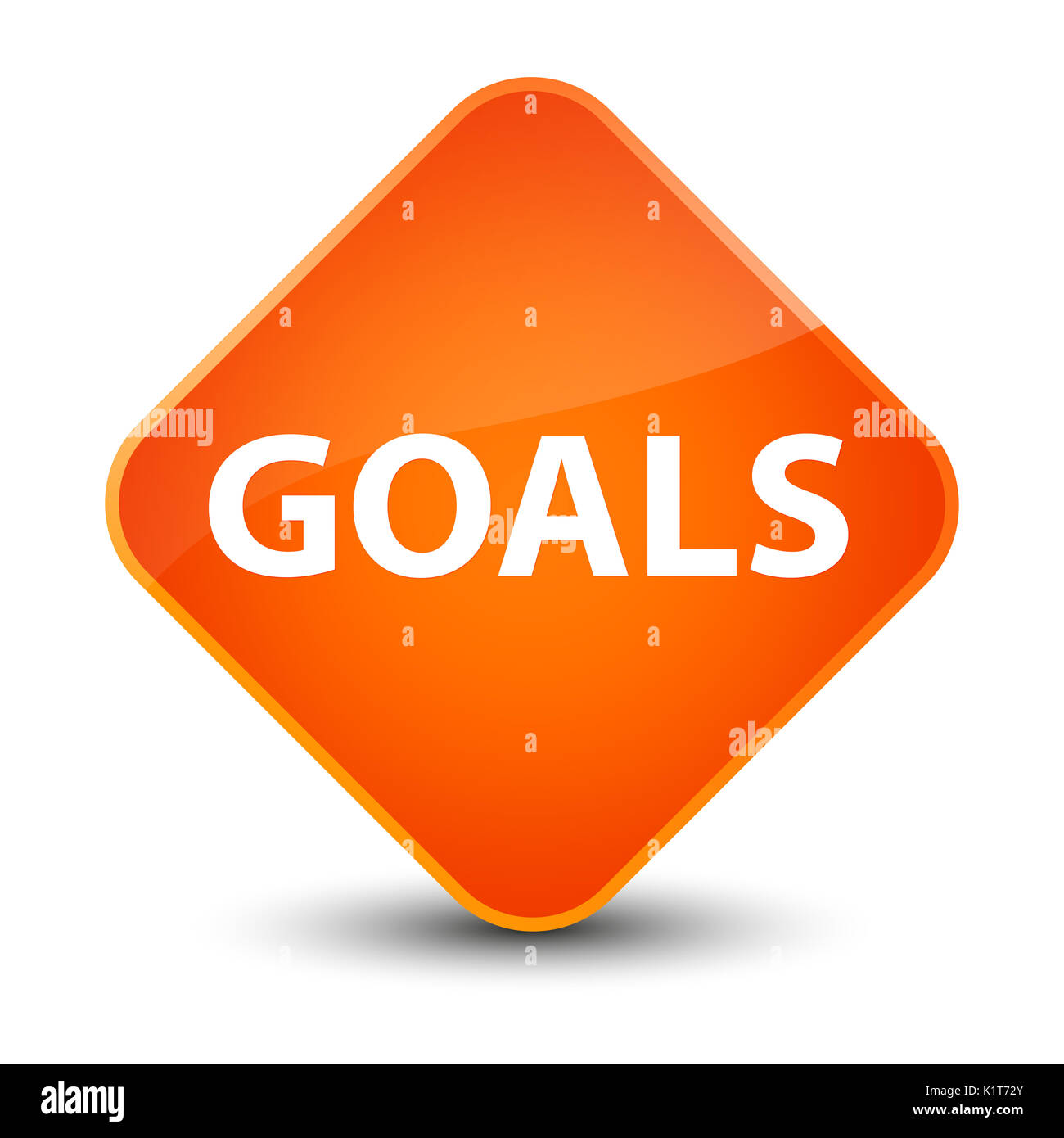 Goals isolated on elegant orange diamond button abstract illustration ...