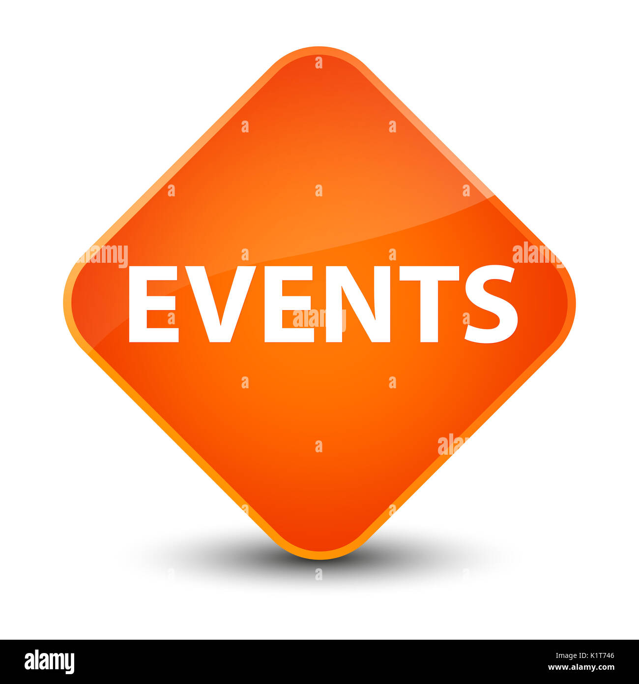 Events isolated on elegant orange diamond button abstract illustration ...