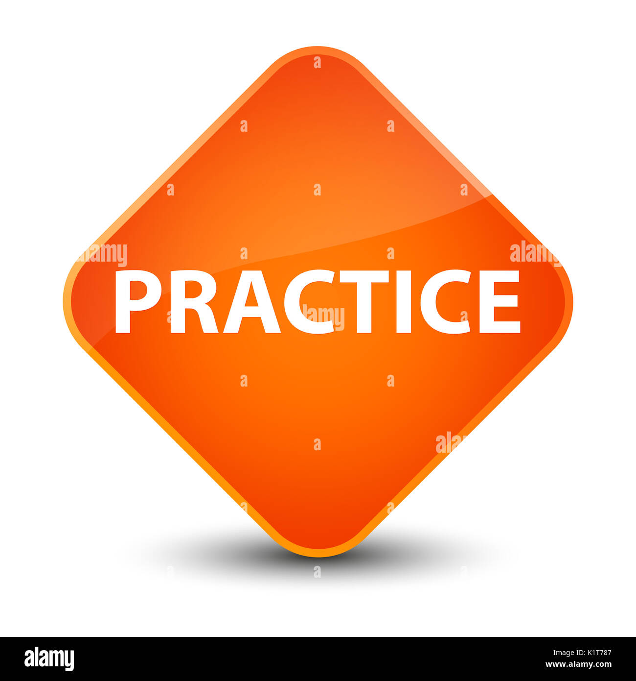 Practice isolated on elegant orange diamond button abstract ...