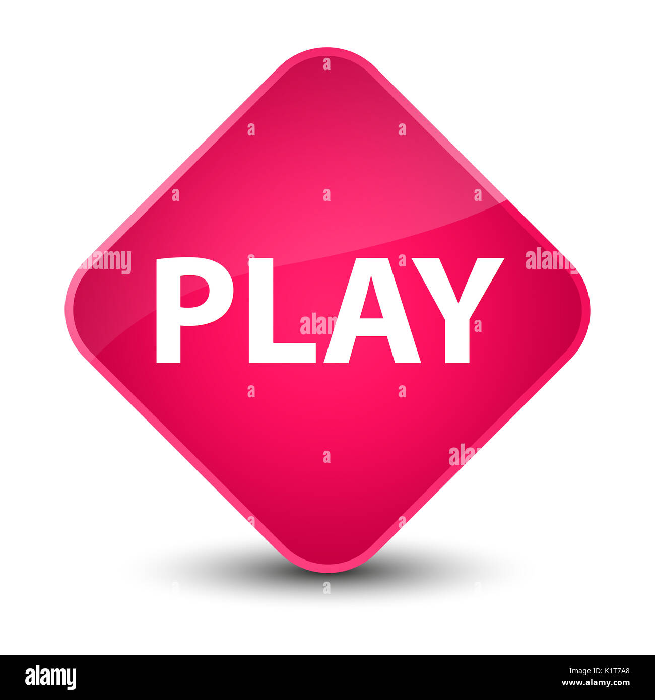 Play isolated on elegant pink diamond button abstract illustration ...