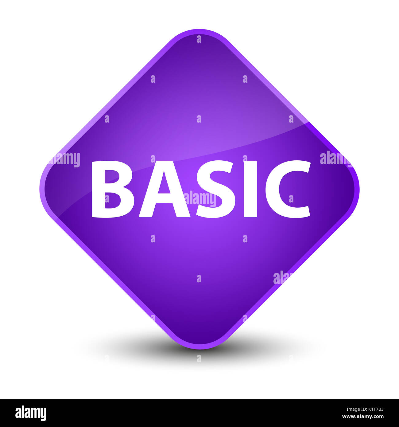 Basic isolated on elegant purple diamond button abstract illustration ...