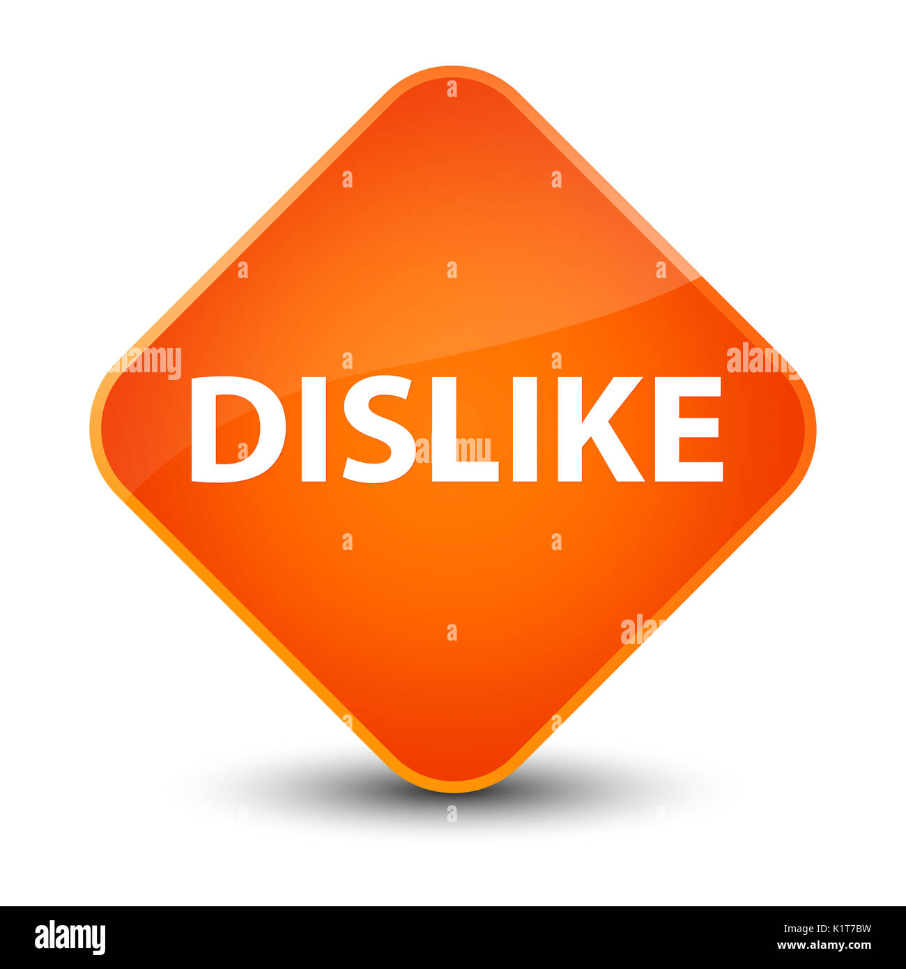 Dislike isolated on elegant orange diamond button abstract illustration ...