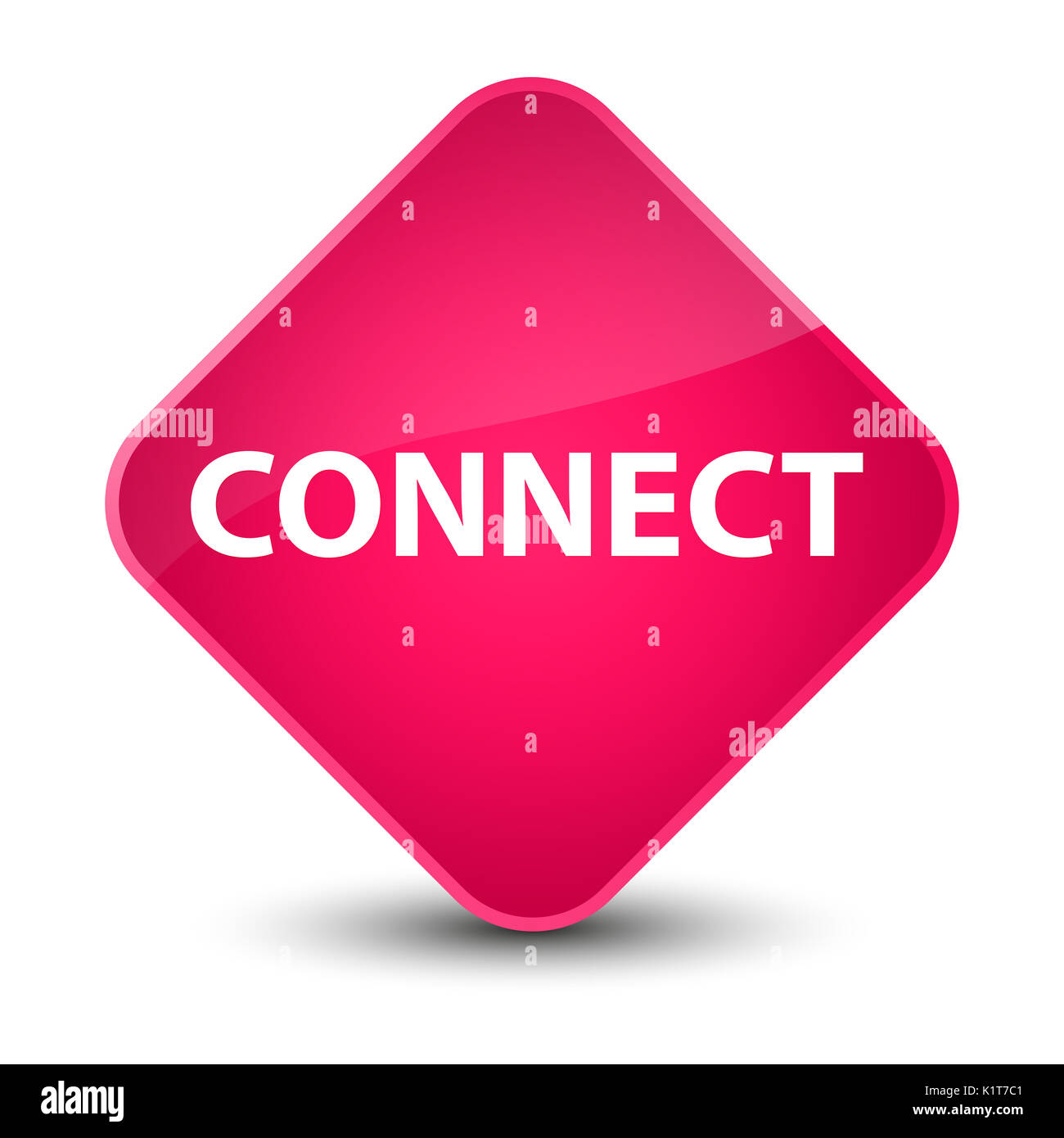 Connect isolated on elegant pink diamond button abstract illustration ...