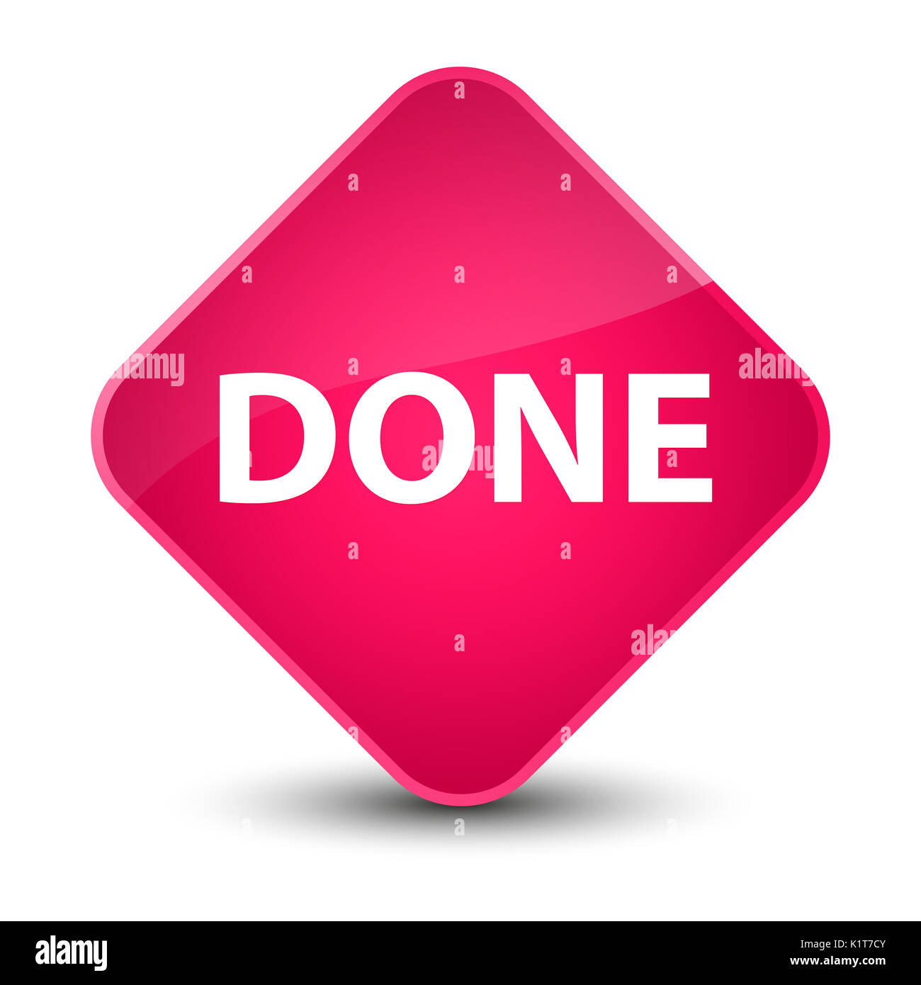 Done isolated on elegant pink diamond button abstract illustration ...