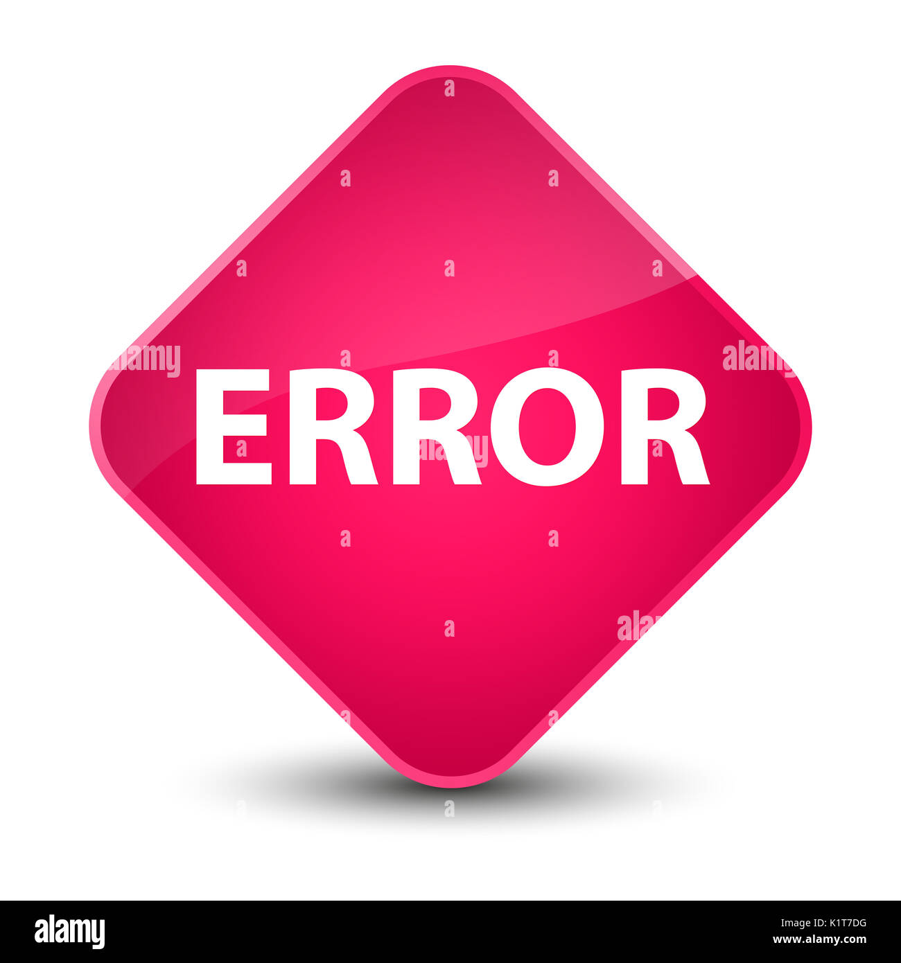 Error isolated on elegant pink diamond button abstract illustration ...