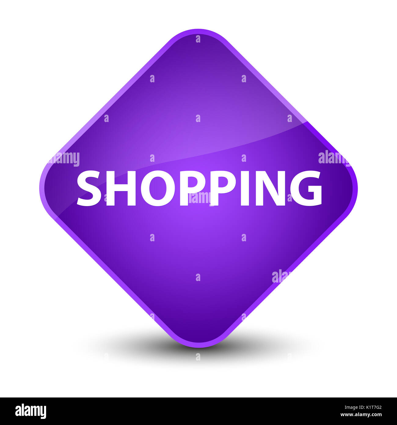 Shopping isolated on elegant purple diamond button abstract ...
