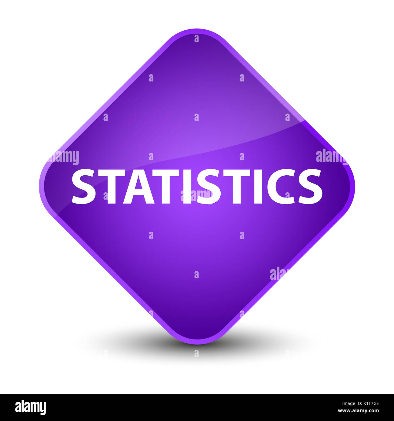 Statistics isolated on elegant purple diamond button abstract ...