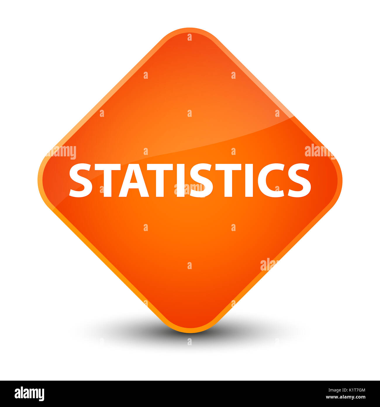 Statistics isolated on elegant orange diamond button abstract ...