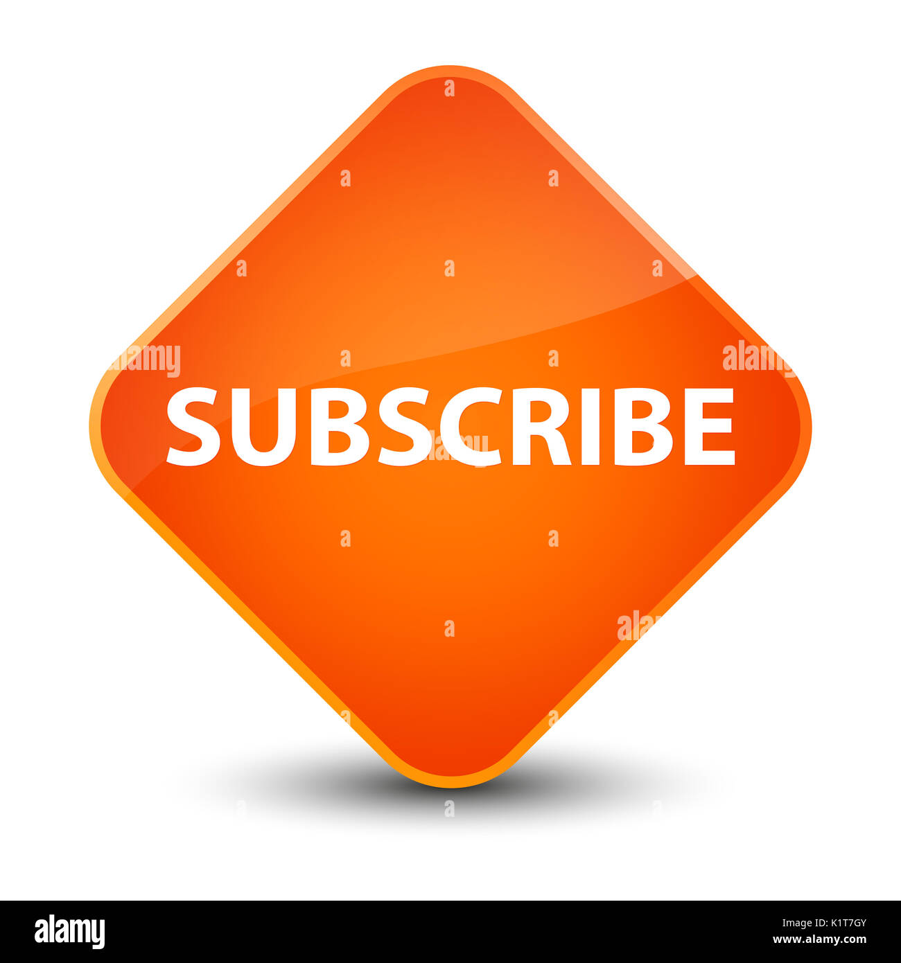 Subscribe isolated on elegant orange diamond button abstract ...