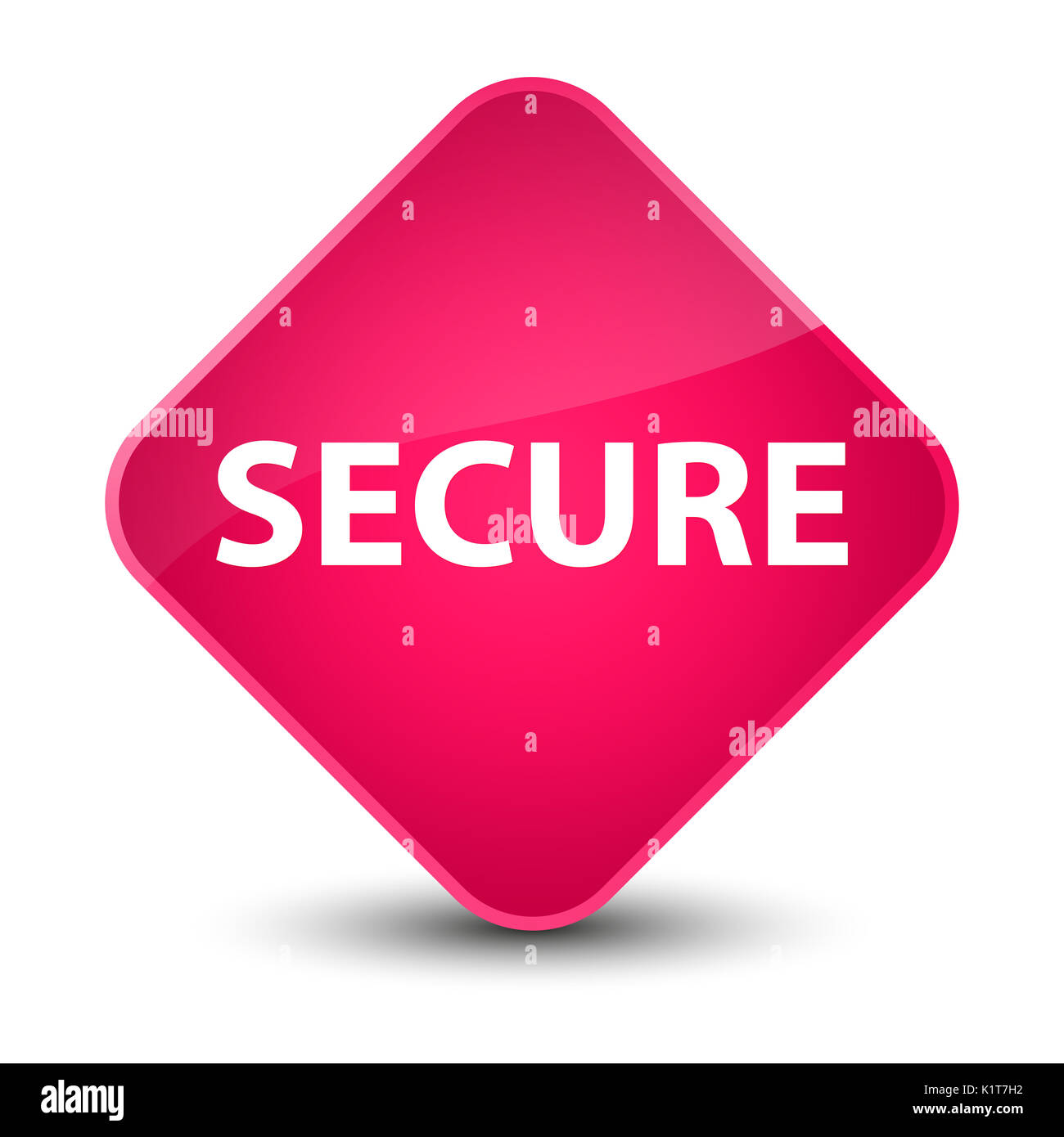 Secure isolated on elegant pink diamond button abstract illustration ...