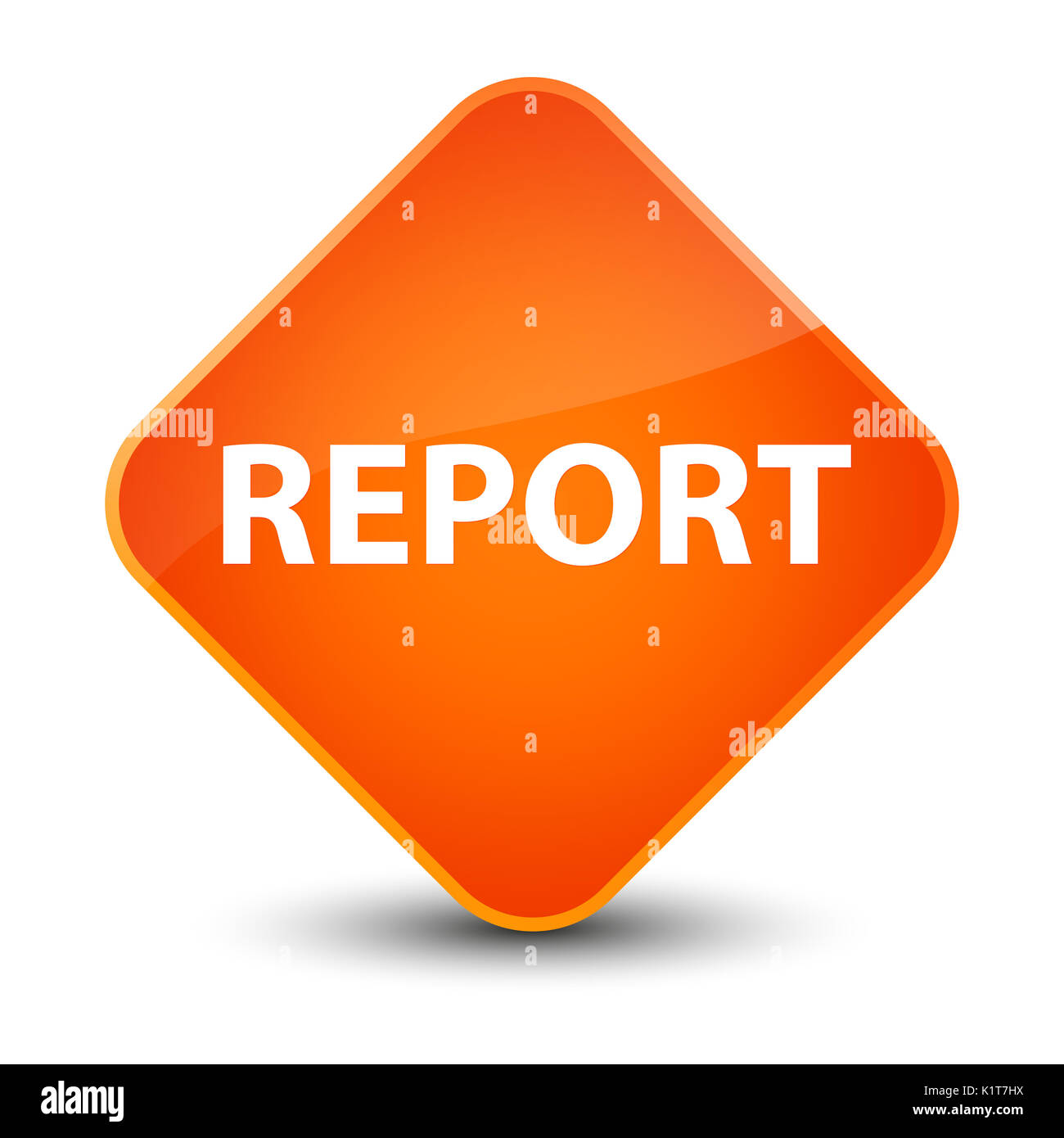 Report isolated on elegant orange diamond button abstract illustration ...