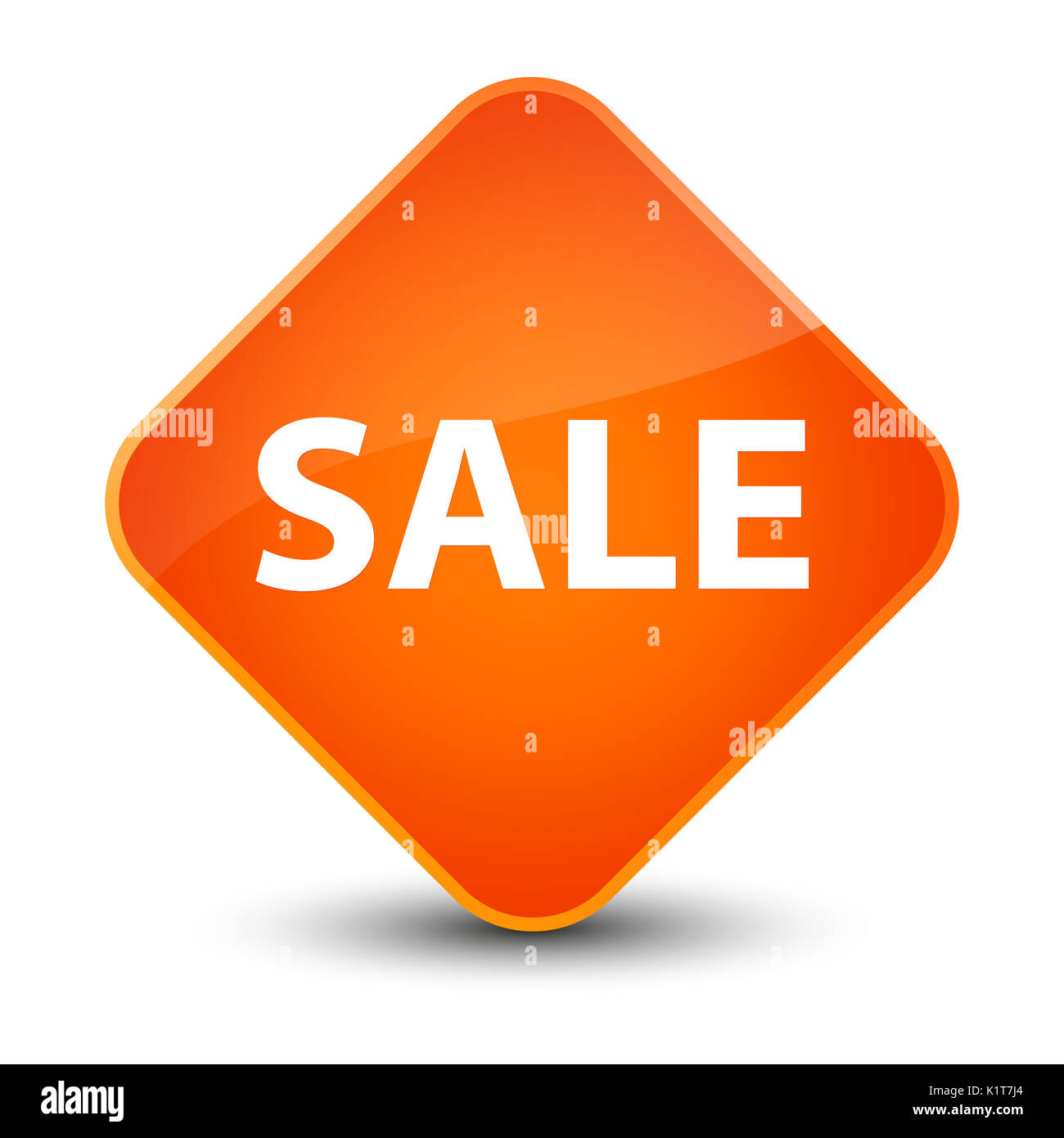 Sale isolated on elegant orange diamond button abstract illustration ...