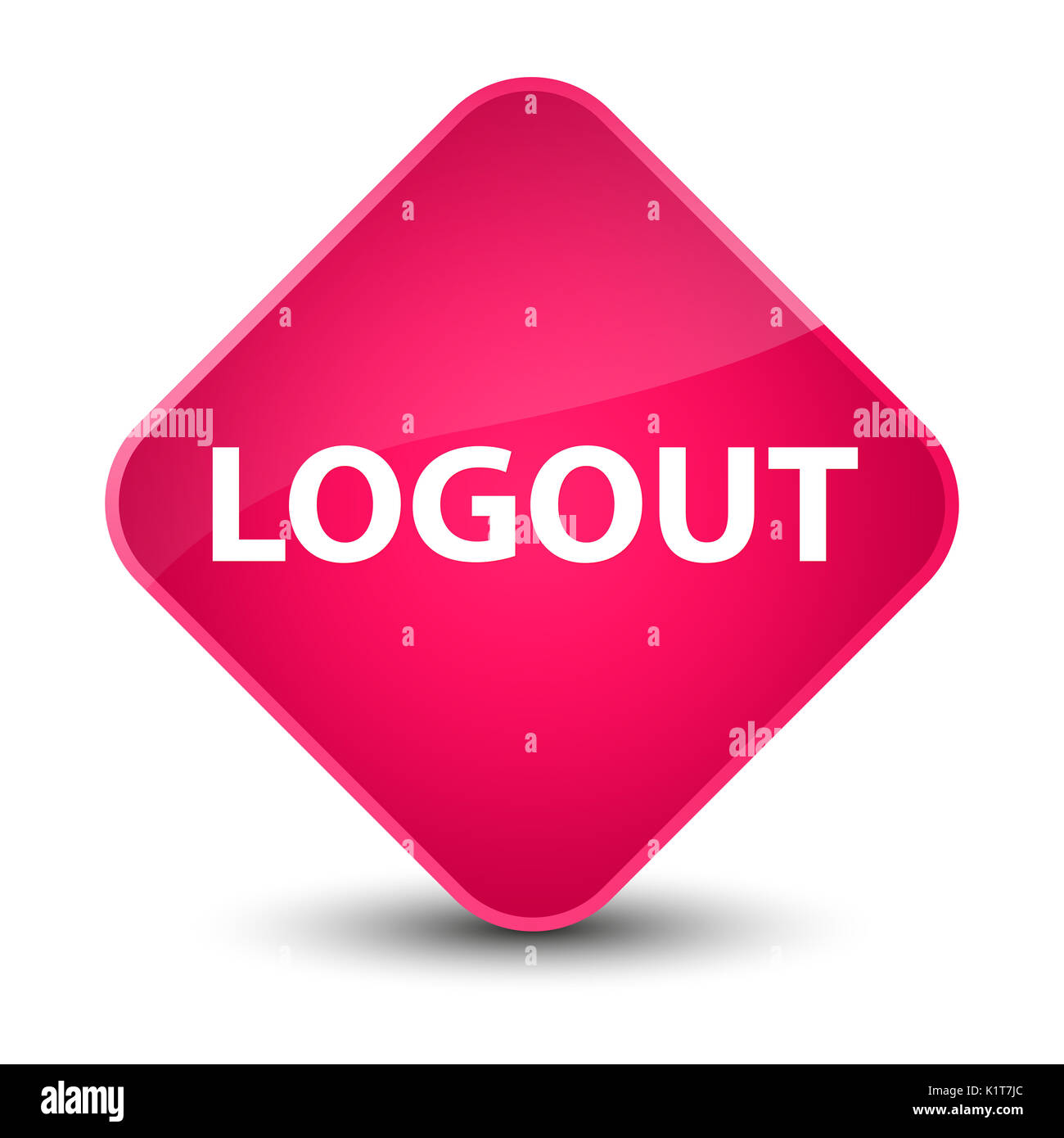 Logout isolated on elegant pink diamond button abstract illustration ...