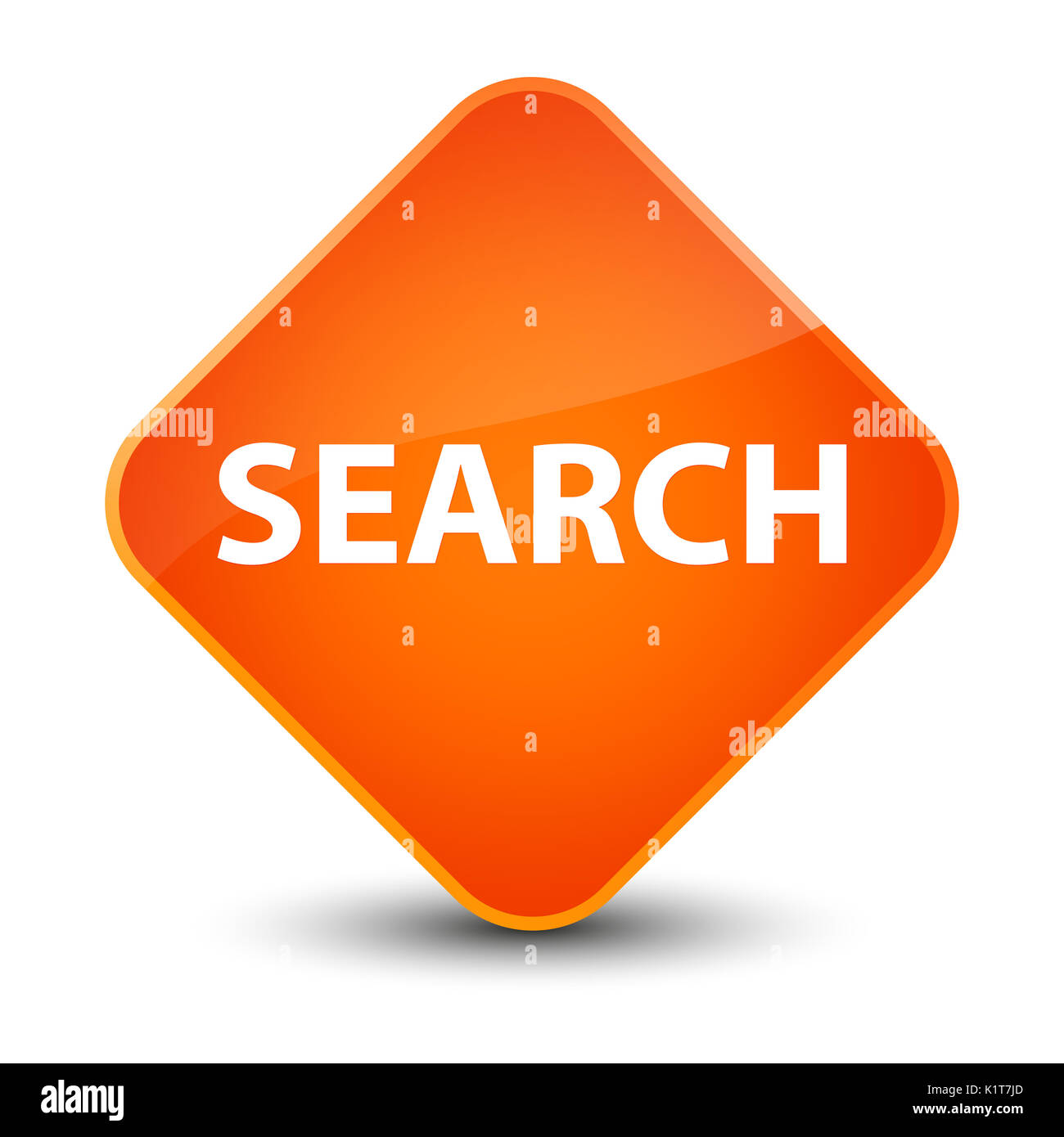 Search isolated on elegant orange diamond button abstract illustration ...
