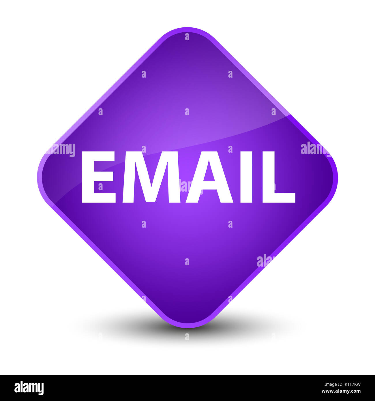 Email isolated on elegant purple diamond button abstract illustration ...