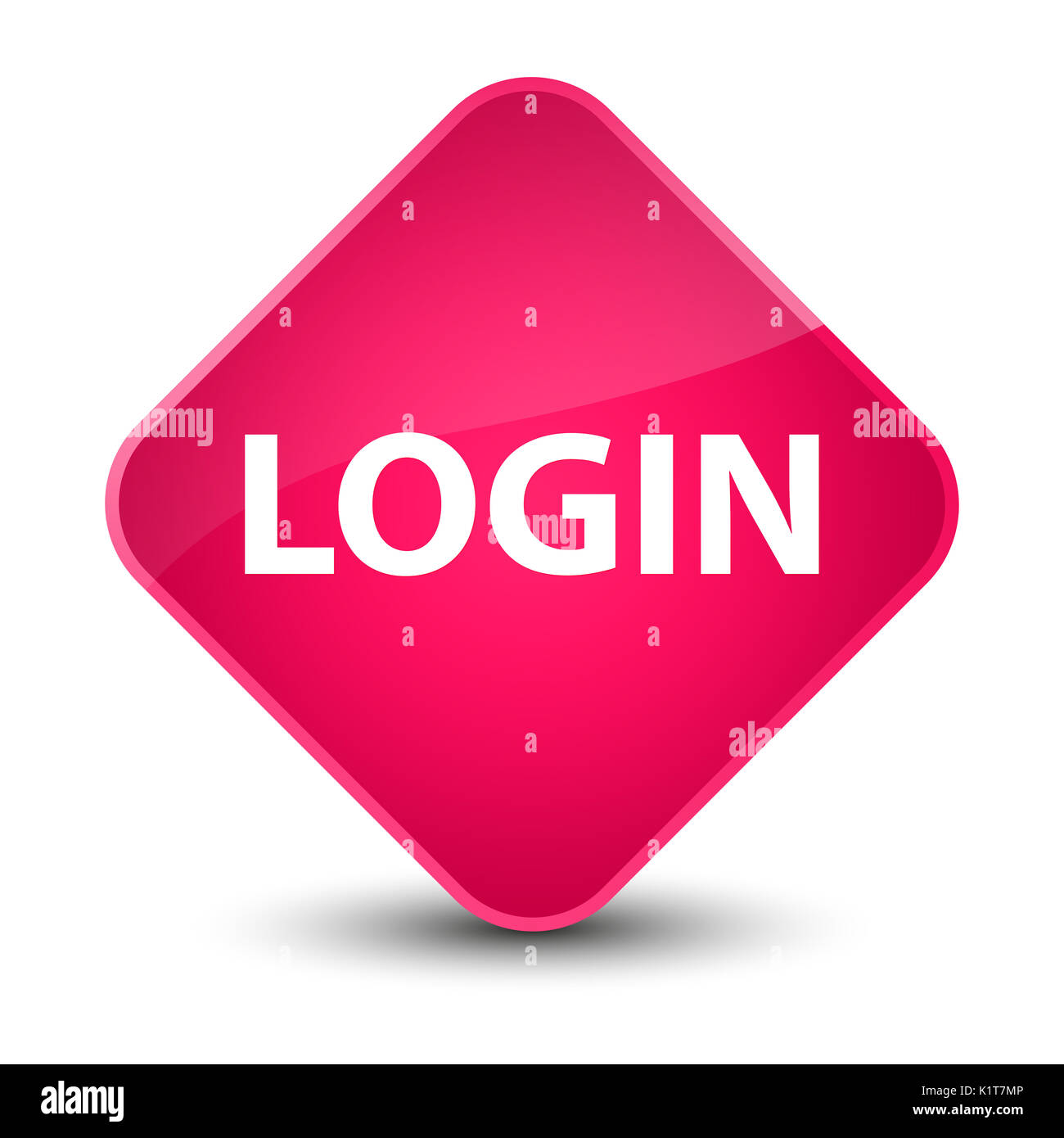 Login isolated on elegant pink diamond button abstract illustration ...