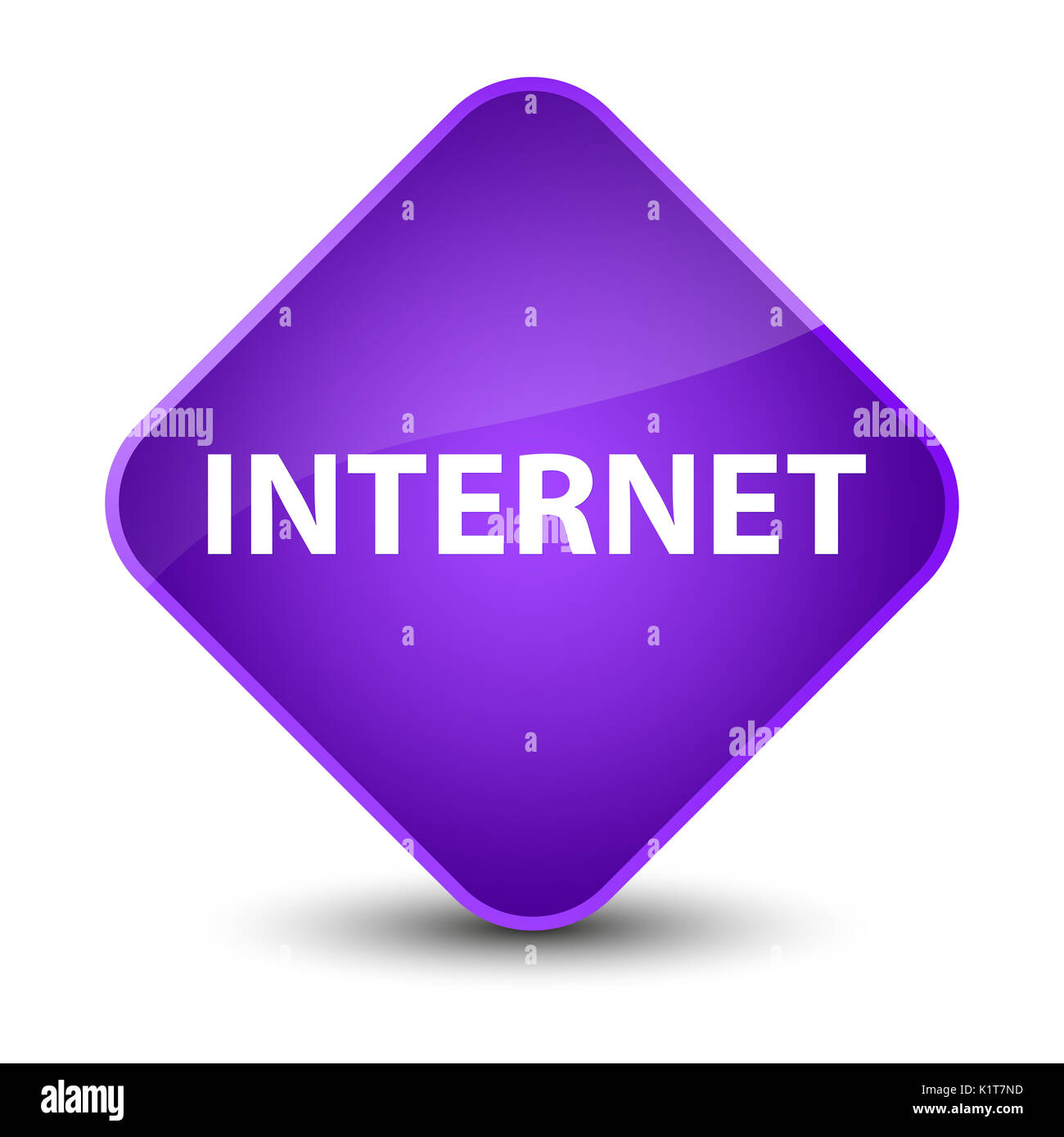 Internet isolated on elegant purple diamond button abstract ...
