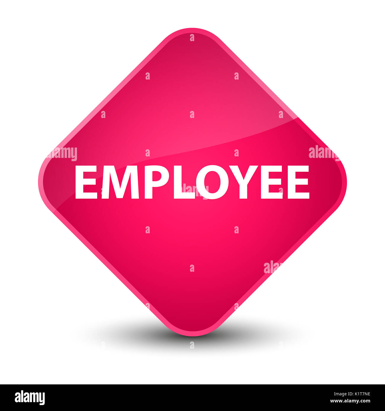 Employee isolated on elegant pink diamond button abstract illustration ...
