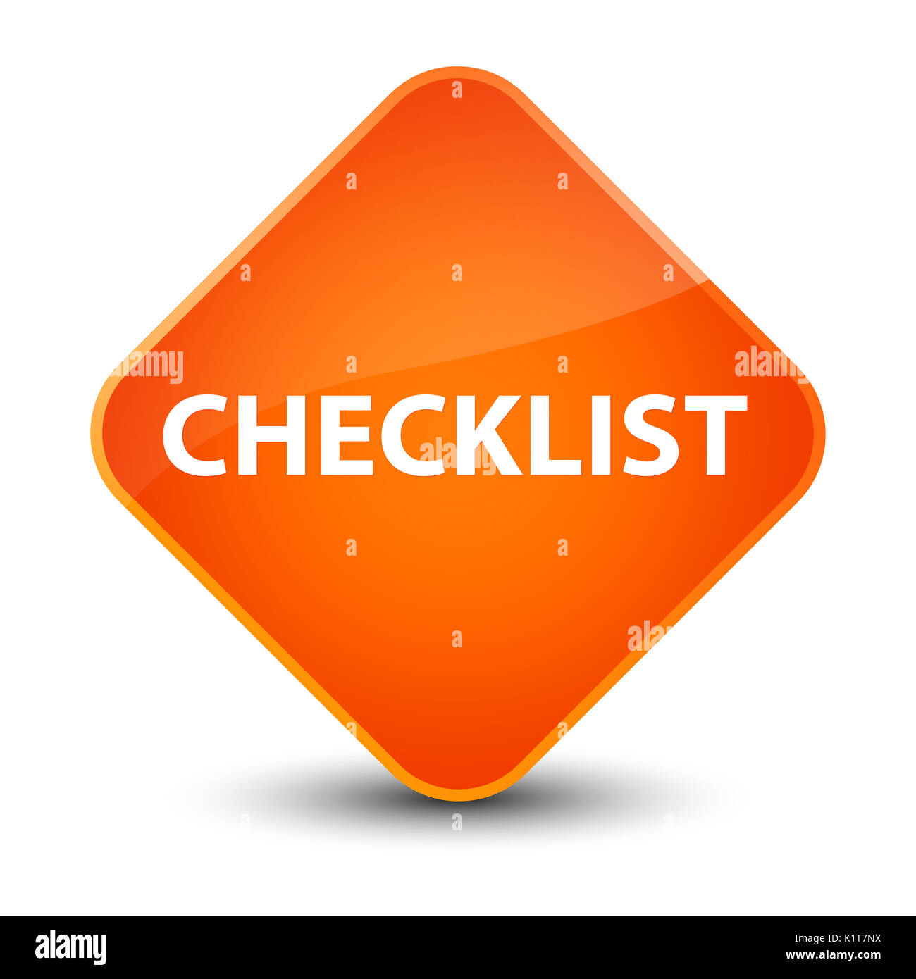 Checklist isolated on elegant orange diamond button abstract ...