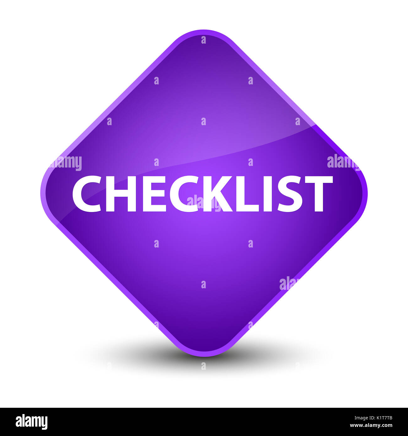 Checklist isolated on elegant purple diamond button abstract ...