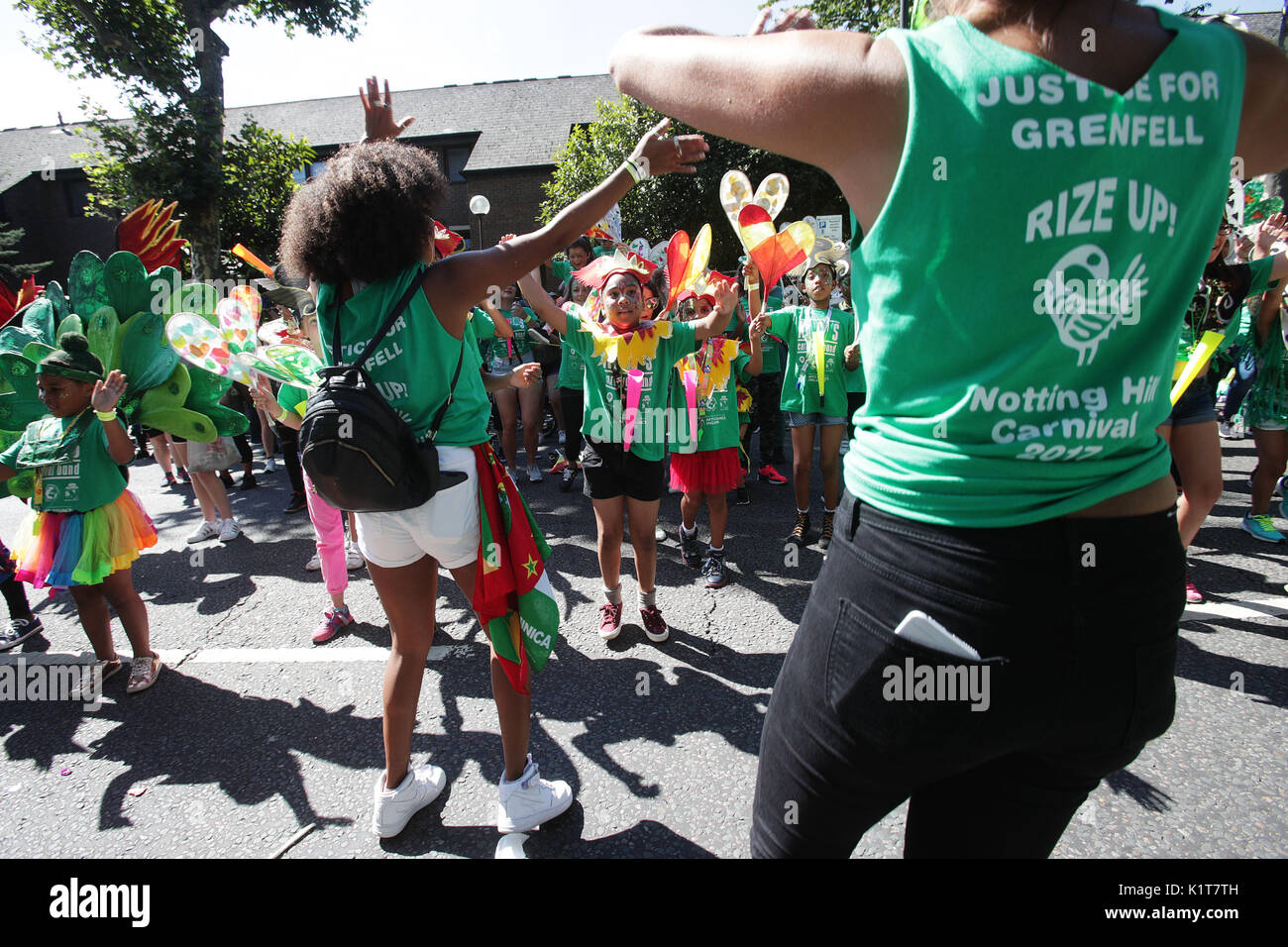 Dancers perform during the Family Day parade at the Notting Hill ...