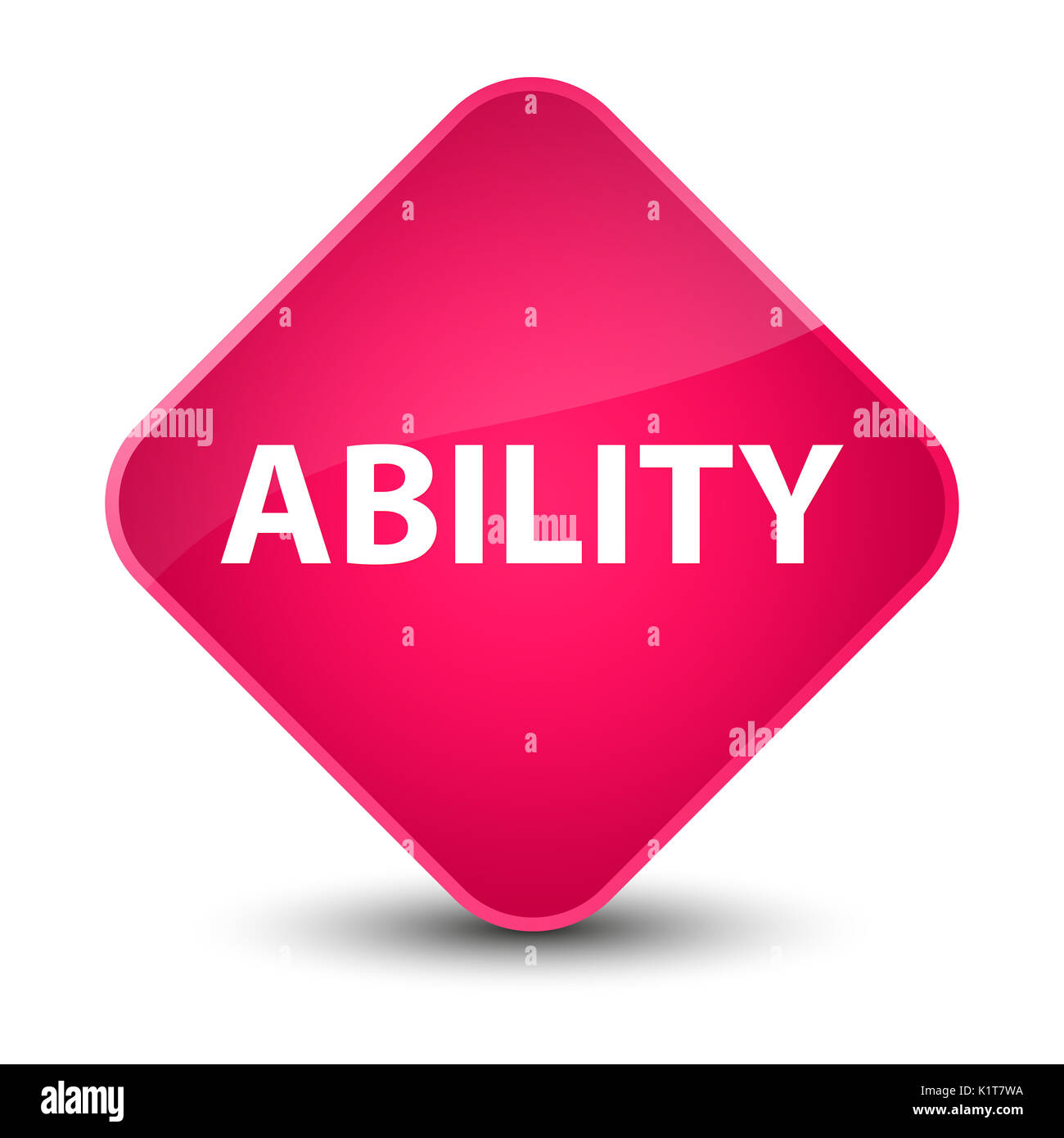 Ability isolated on elegant pink diamond button abstract illustration ...
