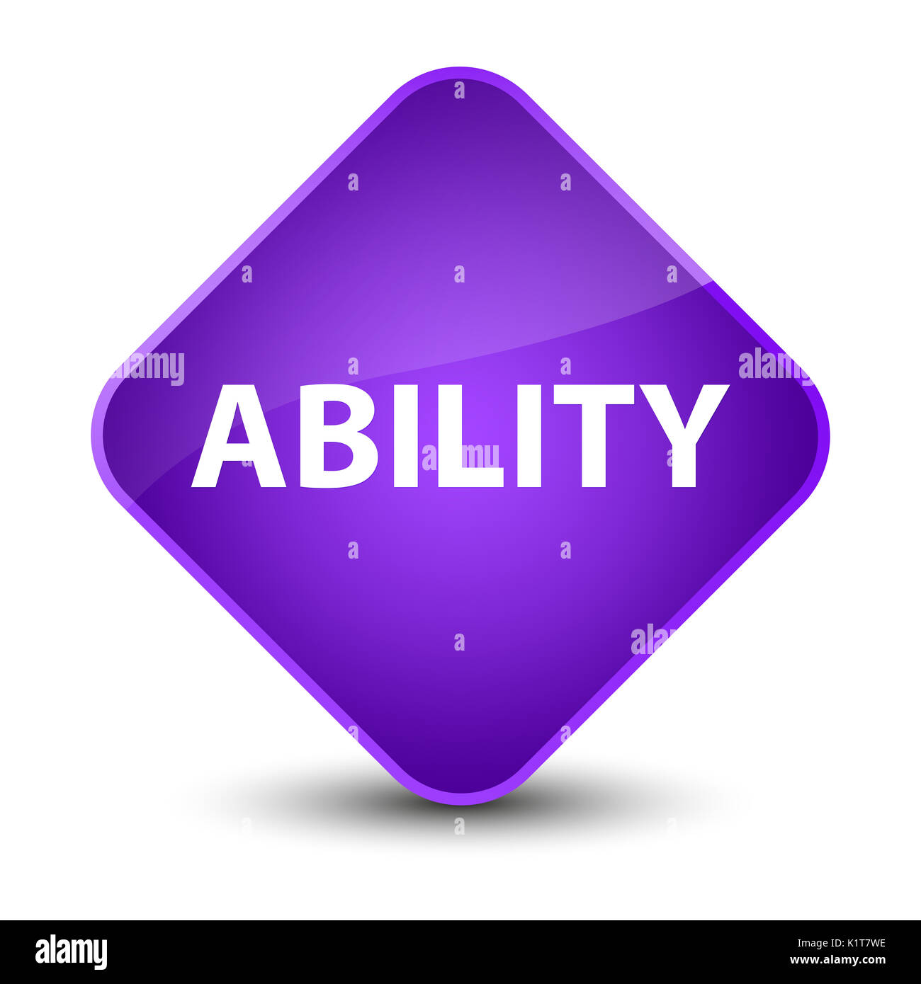 Ability isolated on elegant purple diamond button abstract illustration ...