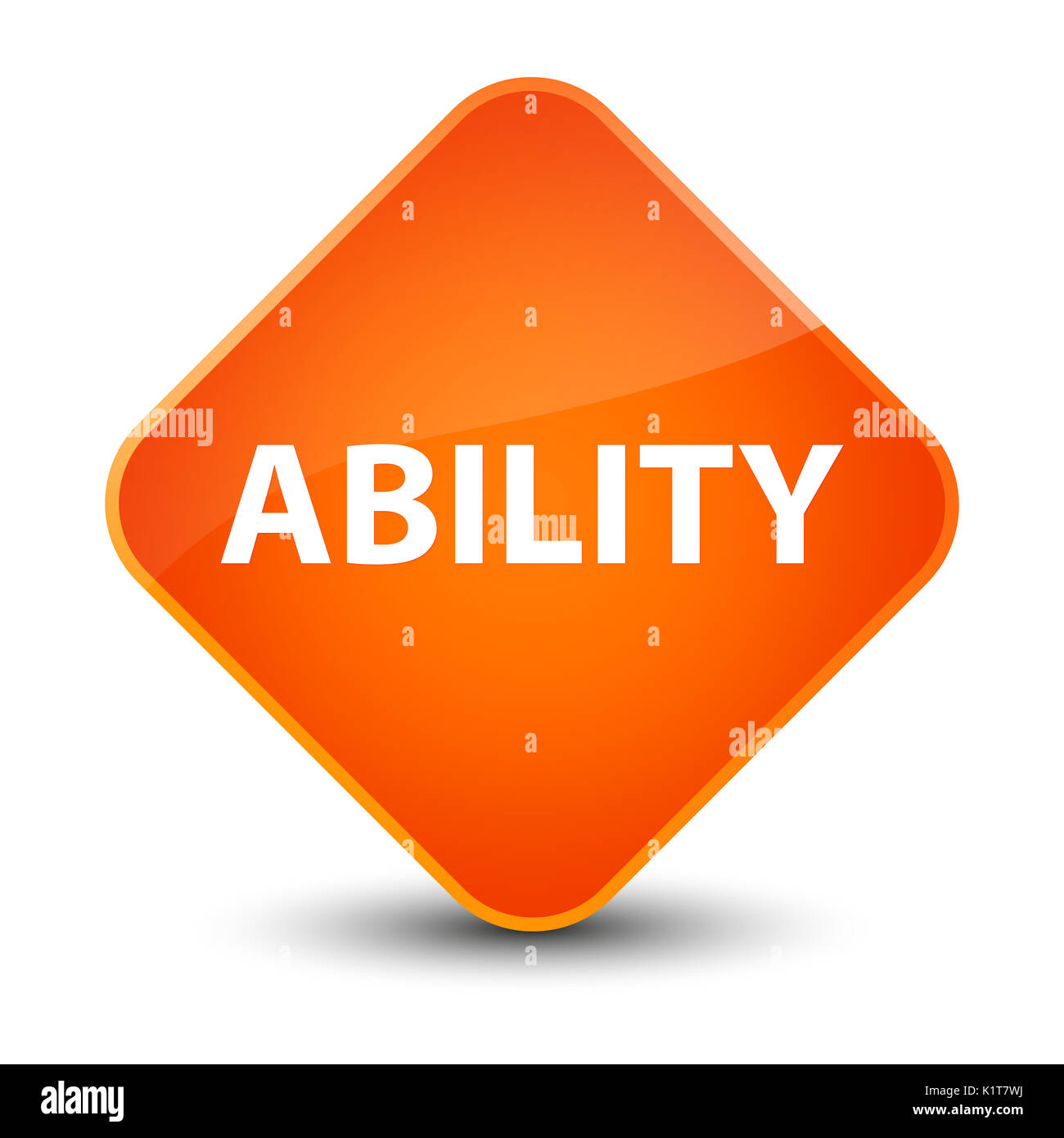 Ability isolated on elegant orange diamond button abstract illustration ...