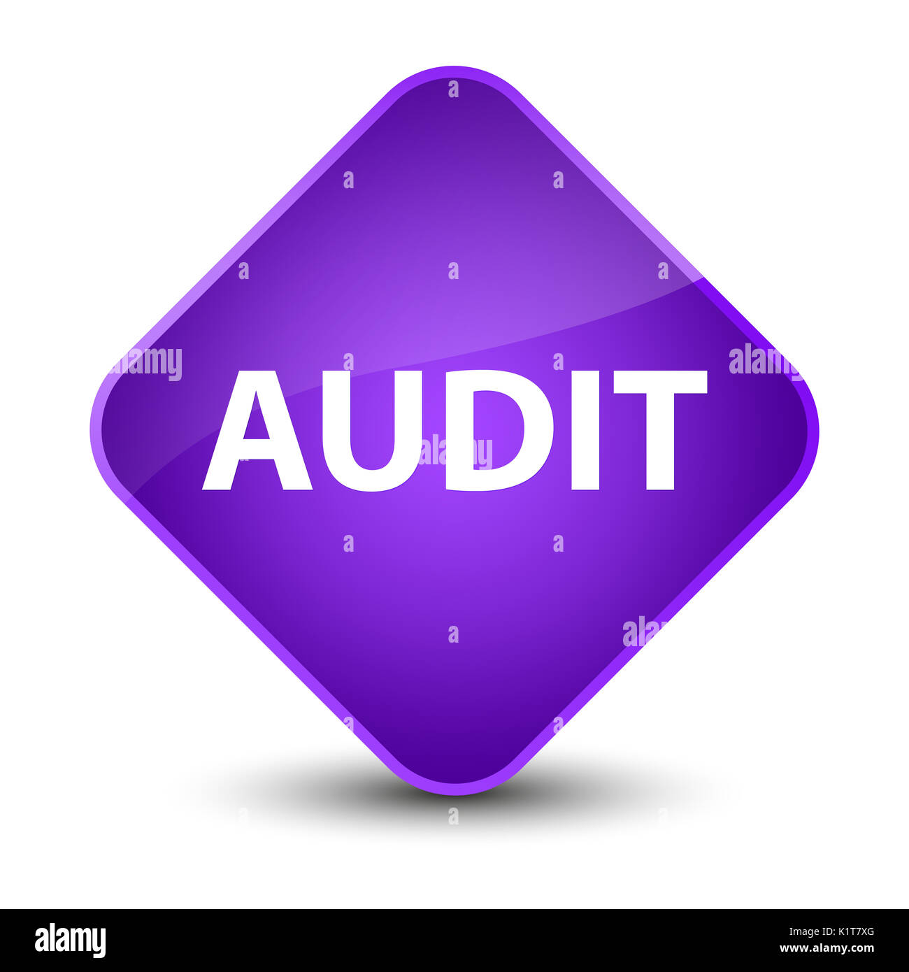Audit isolated on elegant purple diamond button abstract illustration ...