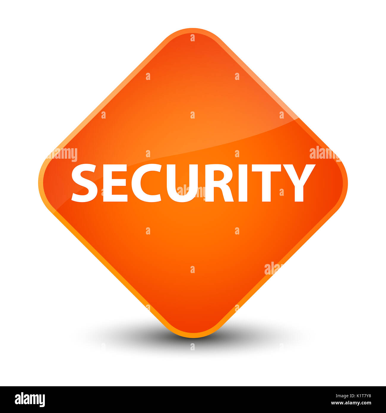 Security isolated on elegant orange diamond button abstract ...